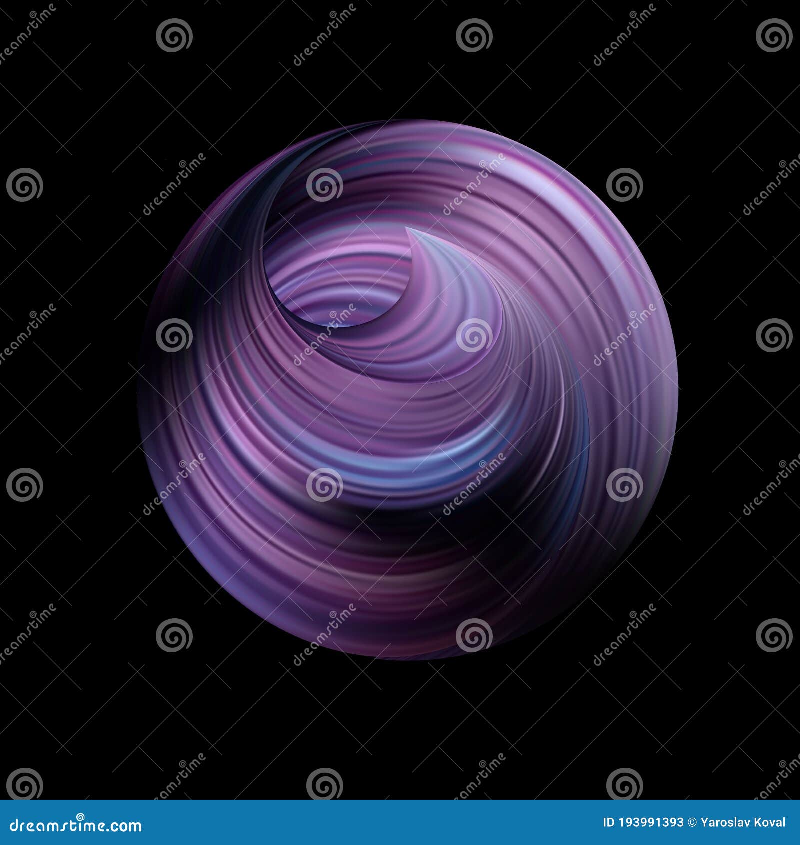 Curl Inside the Circle. Loop Swirl Going into Perspective. Abstract ...