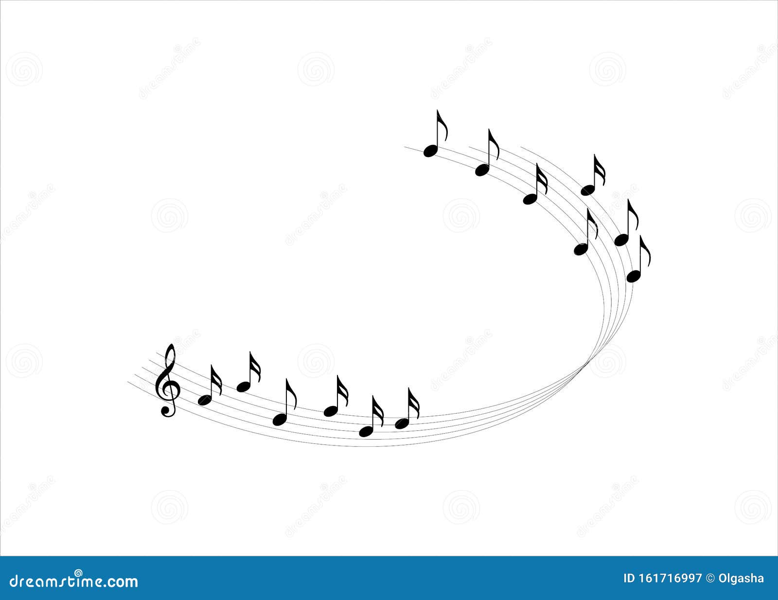 Curl music notes stock vector. Illustration of clef - 161716997