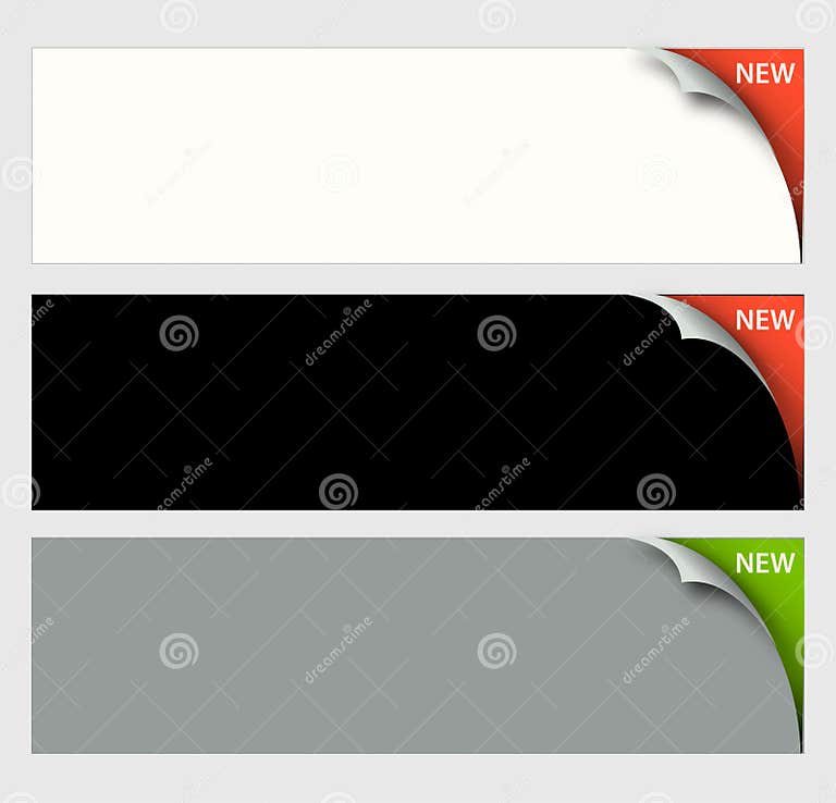 Curl page banner templates stock vector. Illustration of page - 14694789