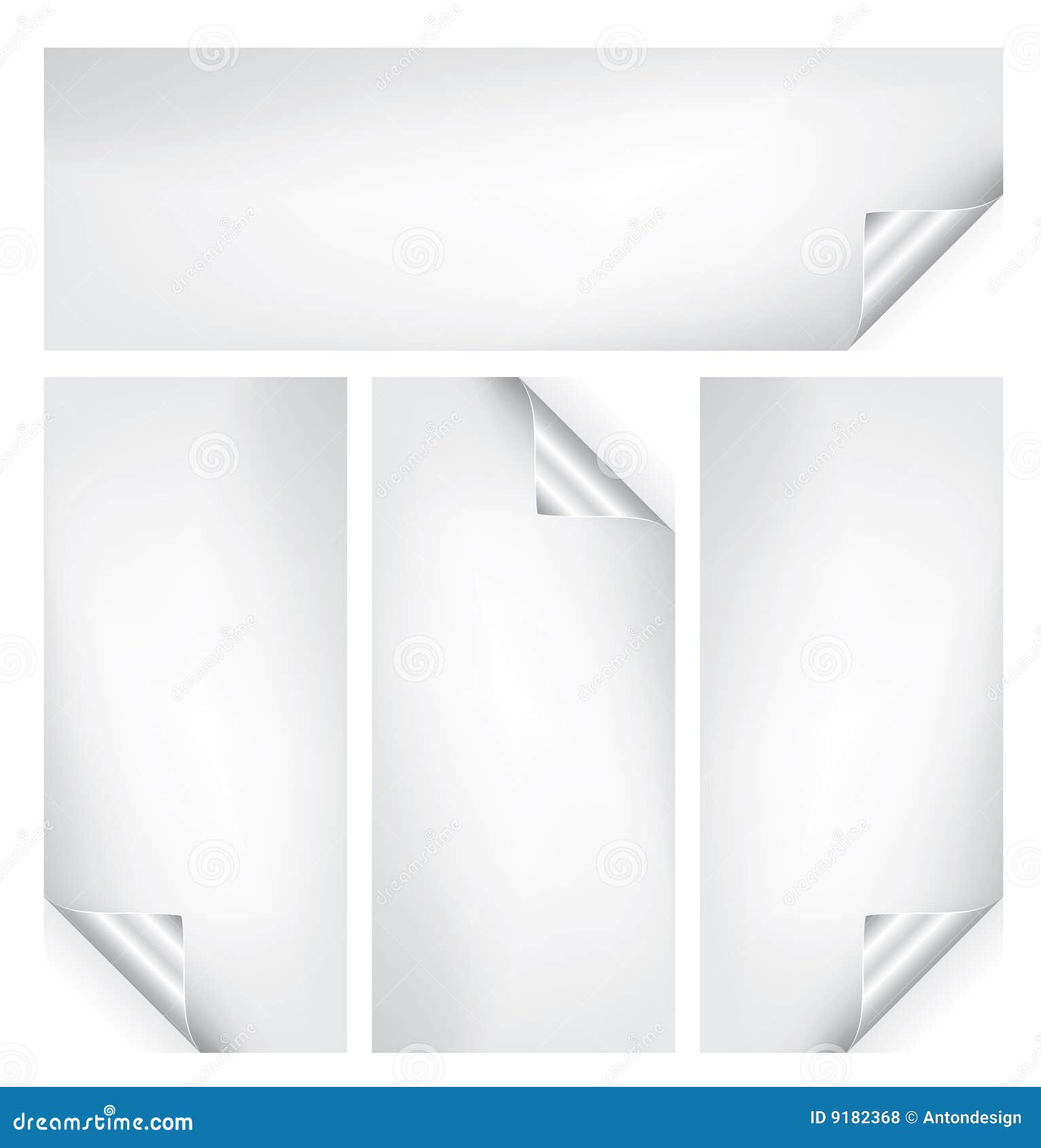 Curl_paper_set stock vector. Illustration of chrome, design - 9182368