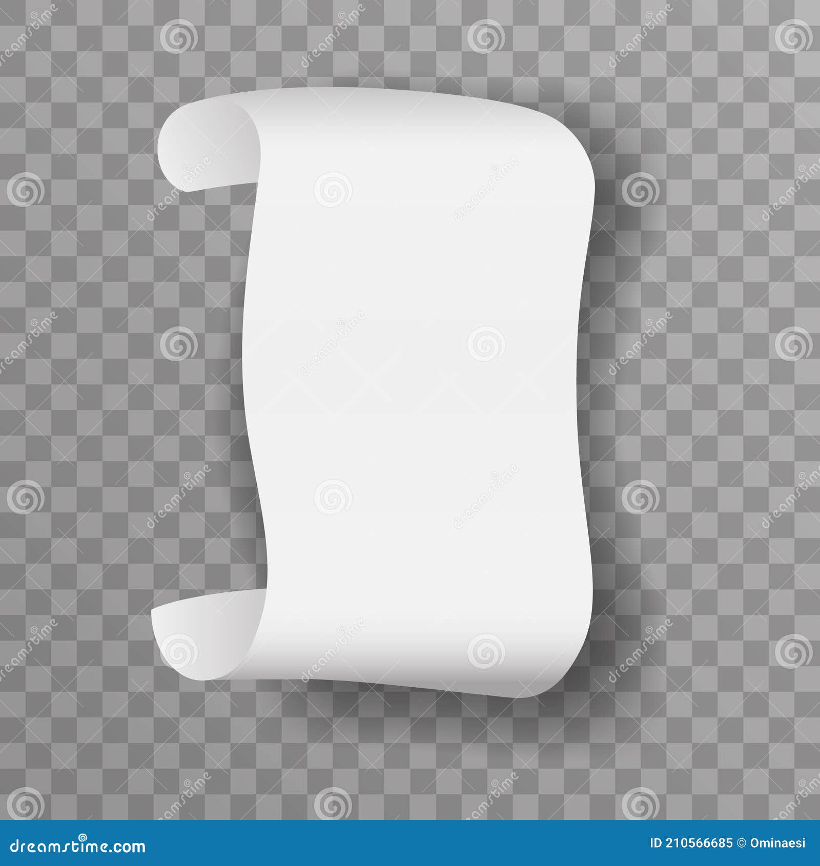 A Twisted Scroll. A Doodle-style Blank Manuscript With An Isolated ...