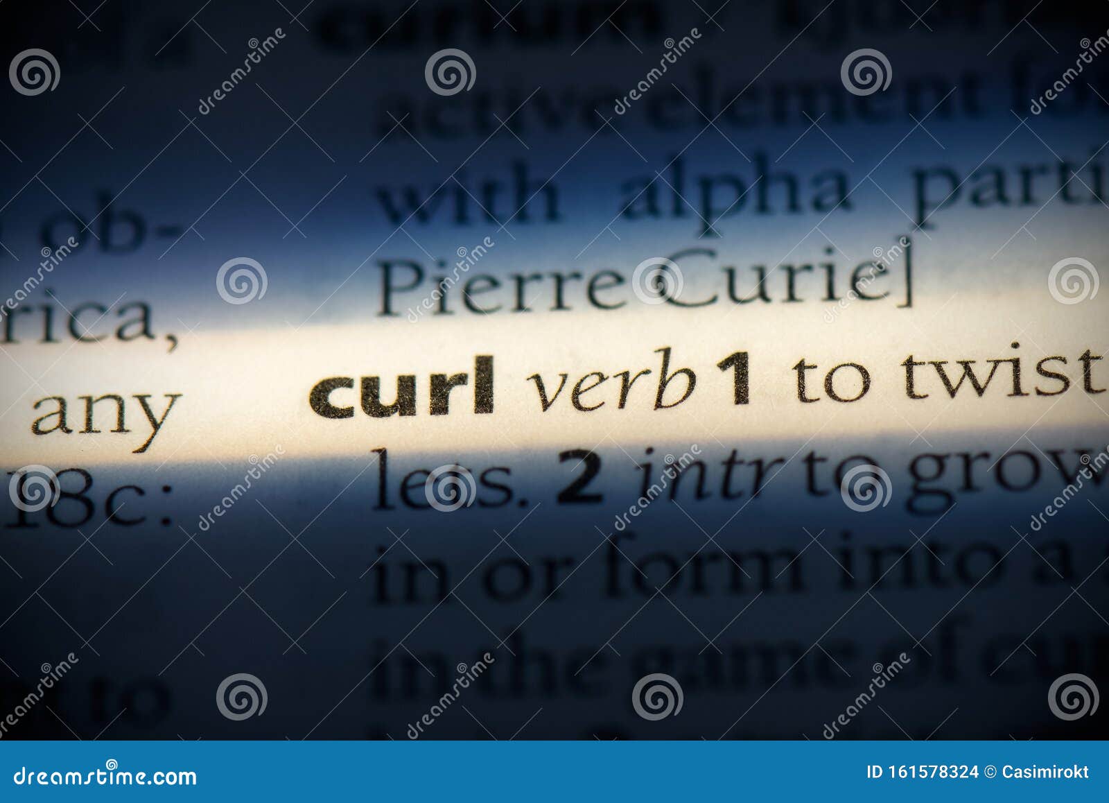 Curl stock photo. Image of focus, printed, word, highlight - 161578324