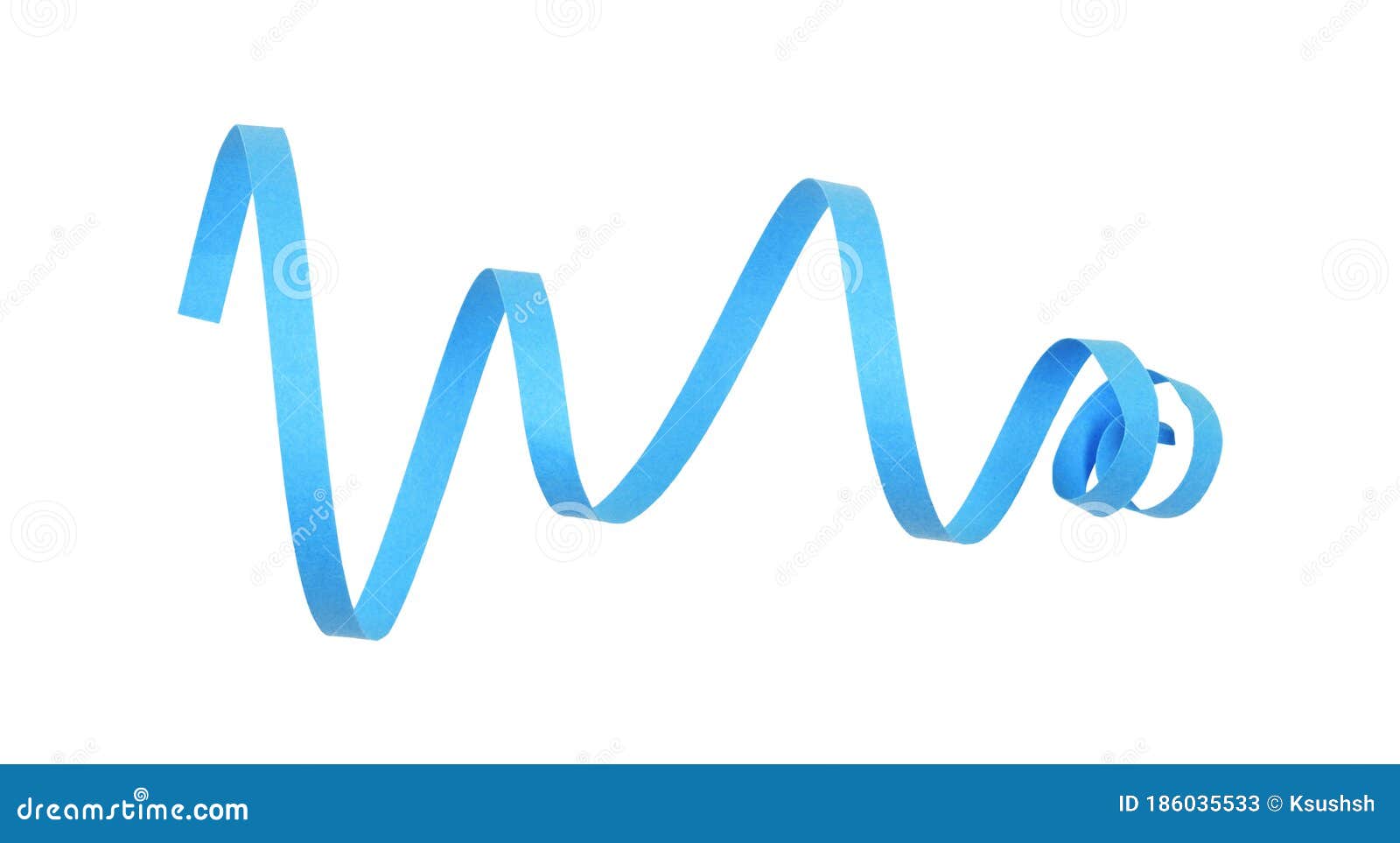 Curled blue paper ribbon stock image. Image of blue - 186035533
