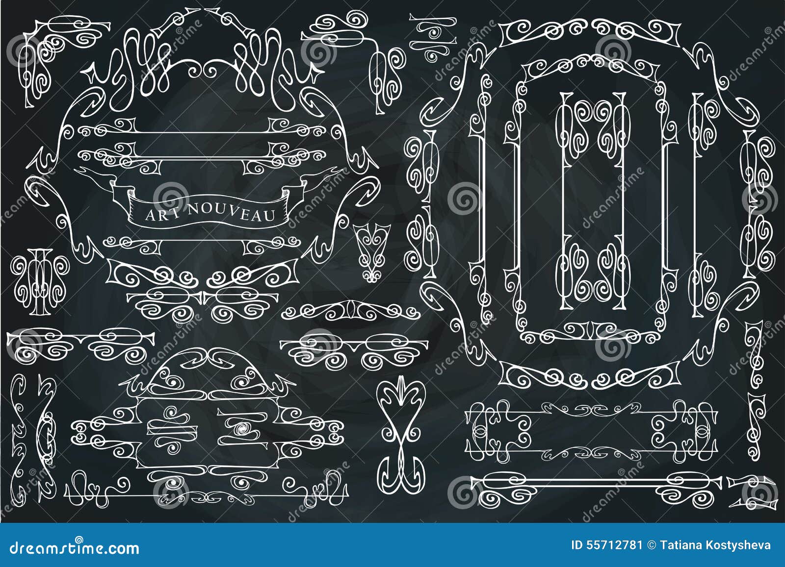 Curled Calligraphic Design Elements Set,Swirling Stock Vector ...