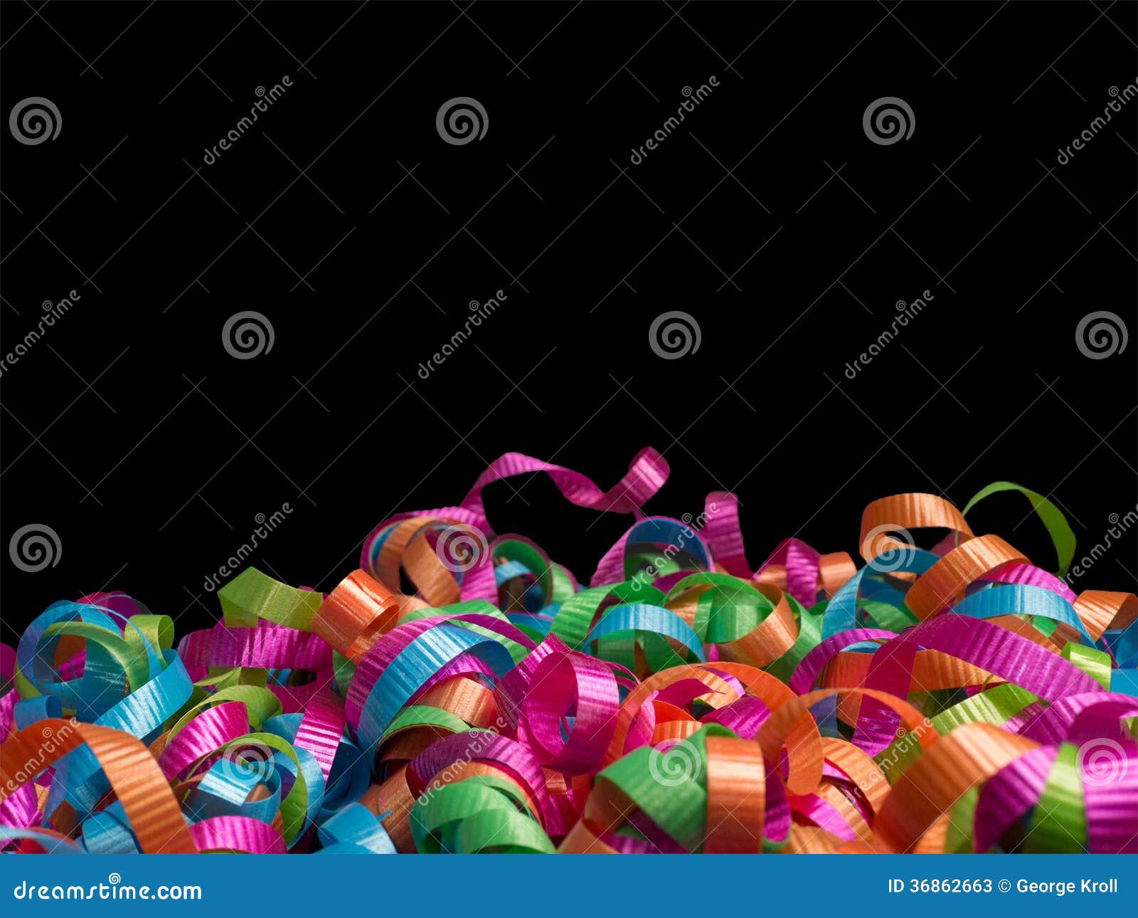 Curled Coloured Ribbons Background Stock Image - Image of trim, party ...
