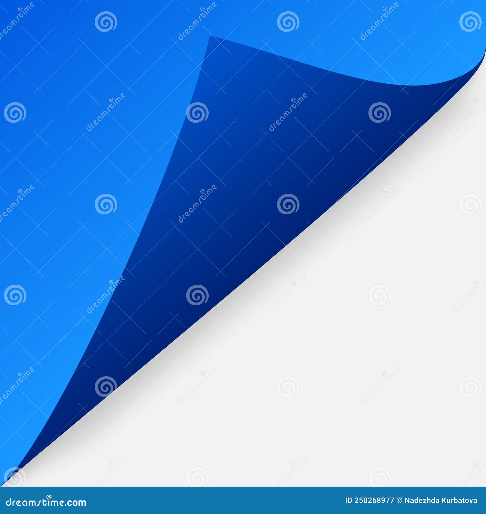 Curled Corner Mockup. Realistic Shadow Curved Paper Stock Vector ...