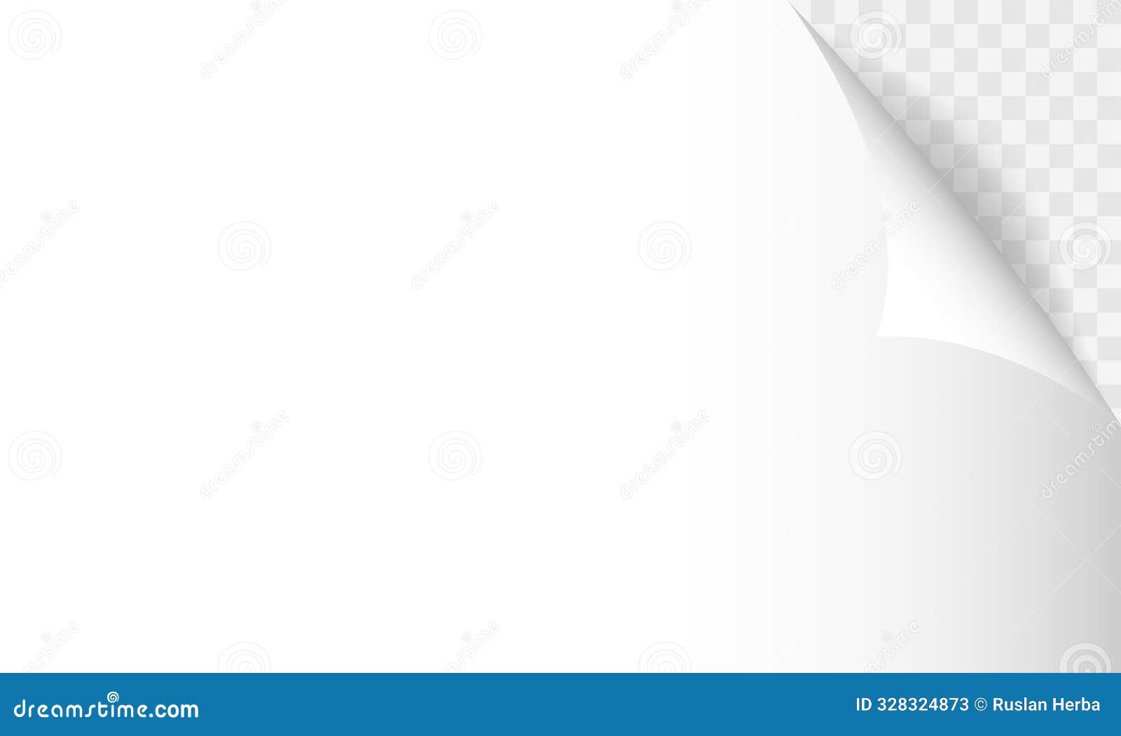 Curled Corner Paper with Realistic Shadow. Rolled Up Edge Sheet Stock ...