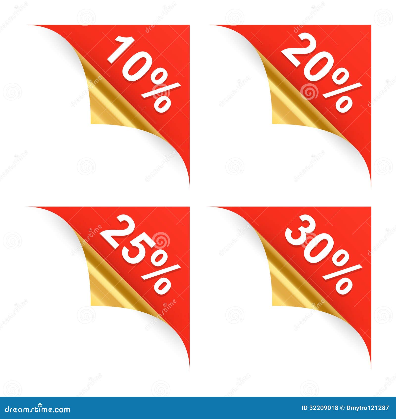 Curled Corner Shopping Banners. 2d Illustration Stock Vector ...
