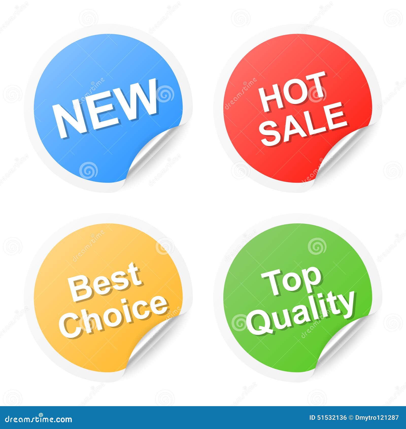 Curled Corner Shopping Labels Stock Vector - Illustration of corner ...