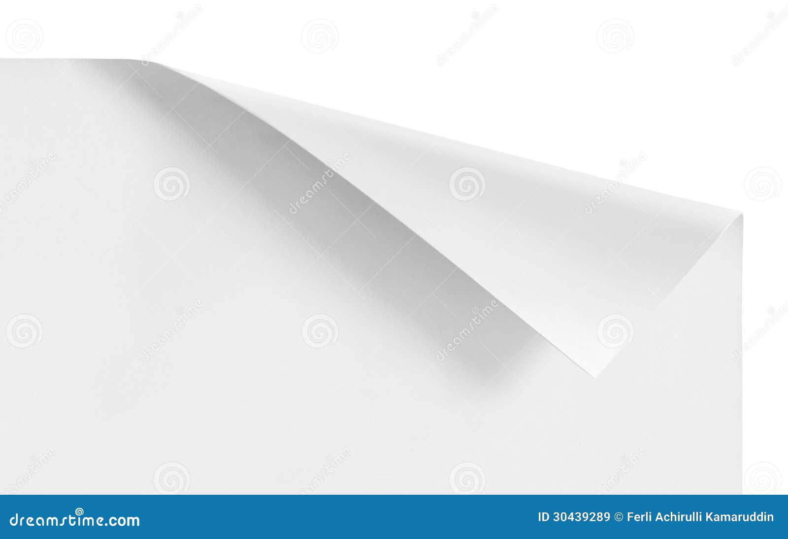 Curled Corners of White Sheet Paper Stock Image - Image of banner ...