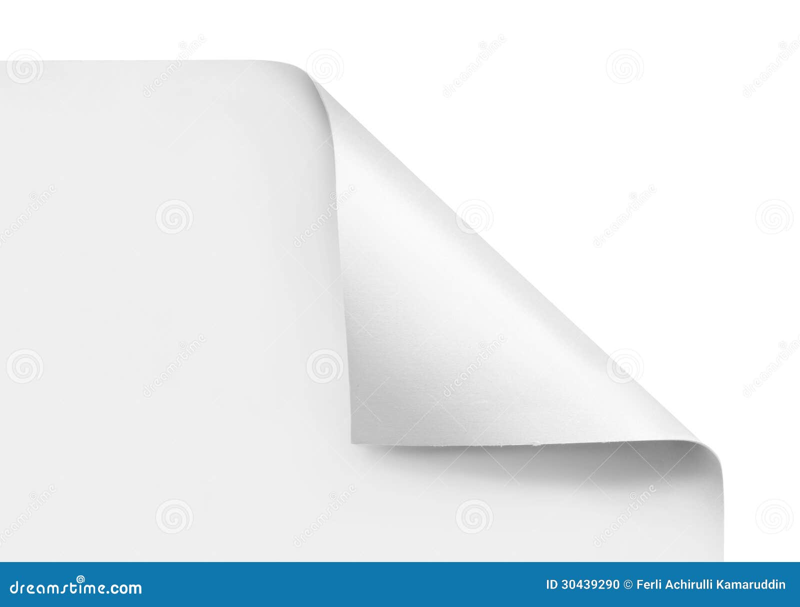 Curled Corners of White Sheet Paper Stock Photo - Image of document ...