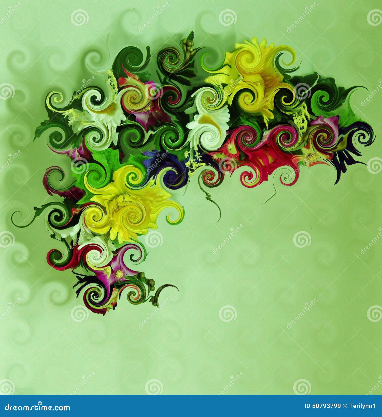 Curled Flower Corner stock illustration. Illustration of curled - 50793799