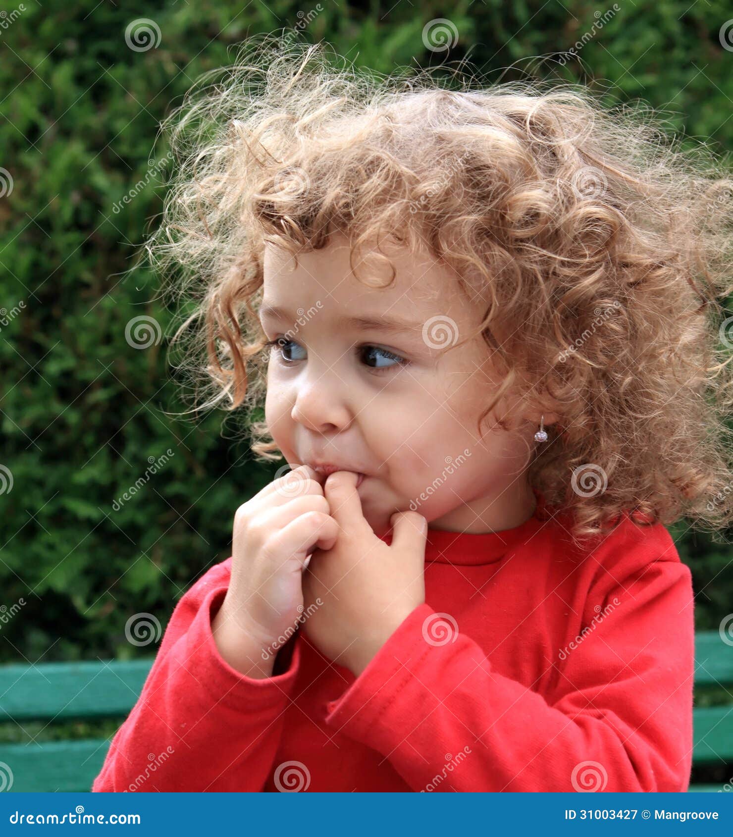 Curled girl whistling stock image. Image of funny, smiling - 31003427