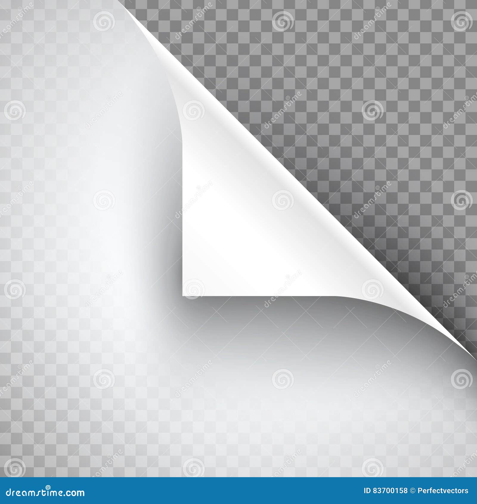 Curled Page Corner with Shadow on Transparent Background Stock Vector ...