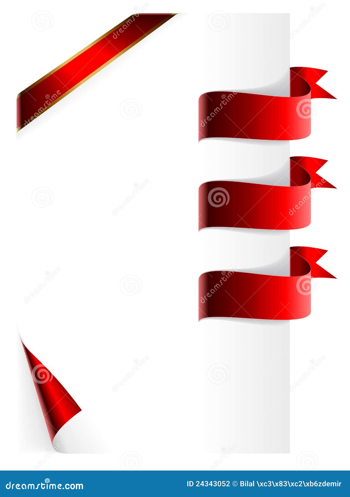 Curled Page Corner. Folded And Rolled Paper Corner Set Isolated On ...