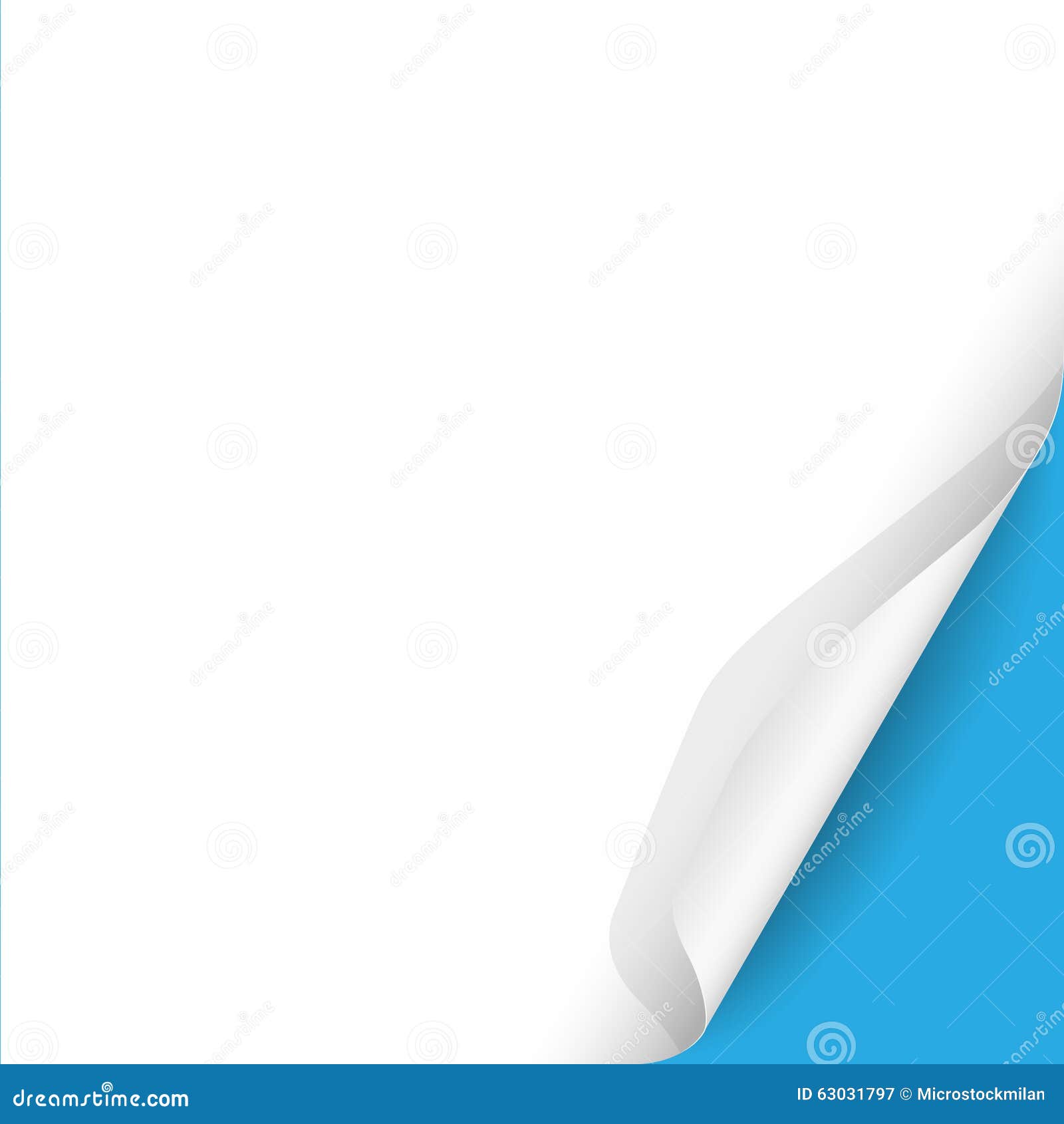 Curled Paper Corner with Blue Background Stock Vector - Illustration of ...