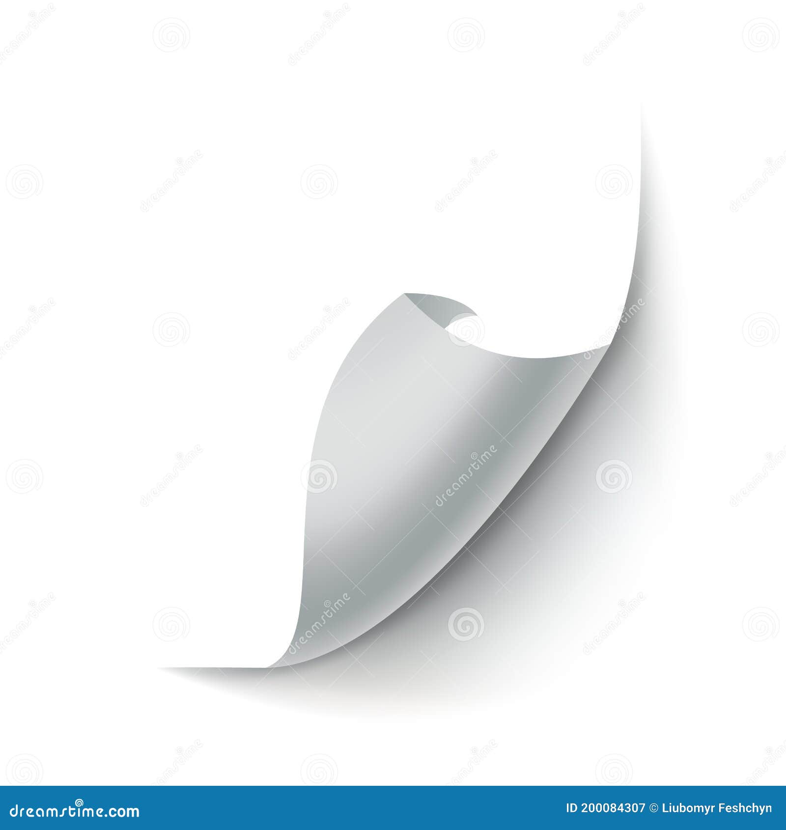 Curled Paper Corner. Curve Page Corner, Page Edge Curl and Bent Paper ...