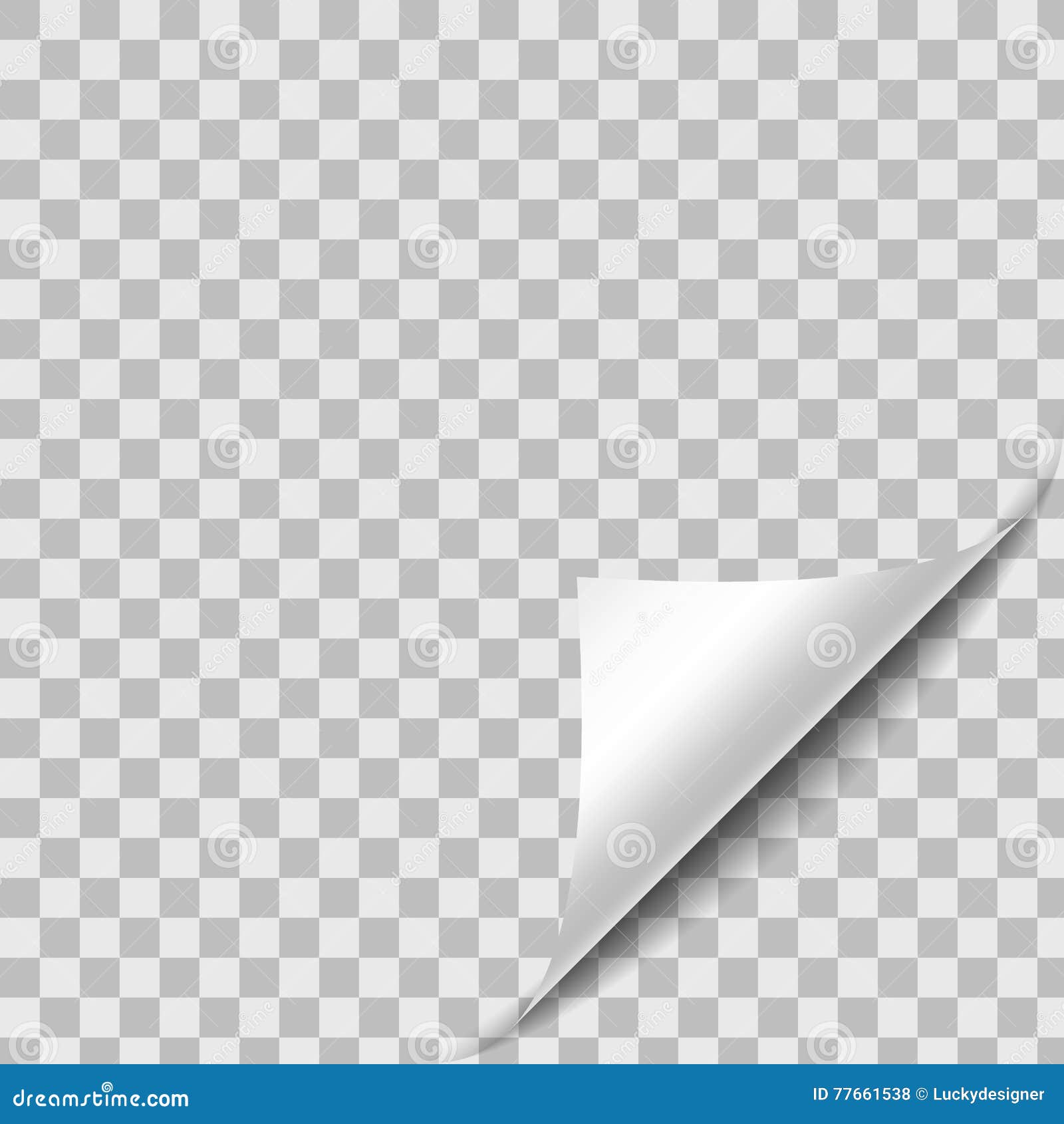 Curled Paper Sheet Corner with Shadow. Stock Vector - Illustration of ...