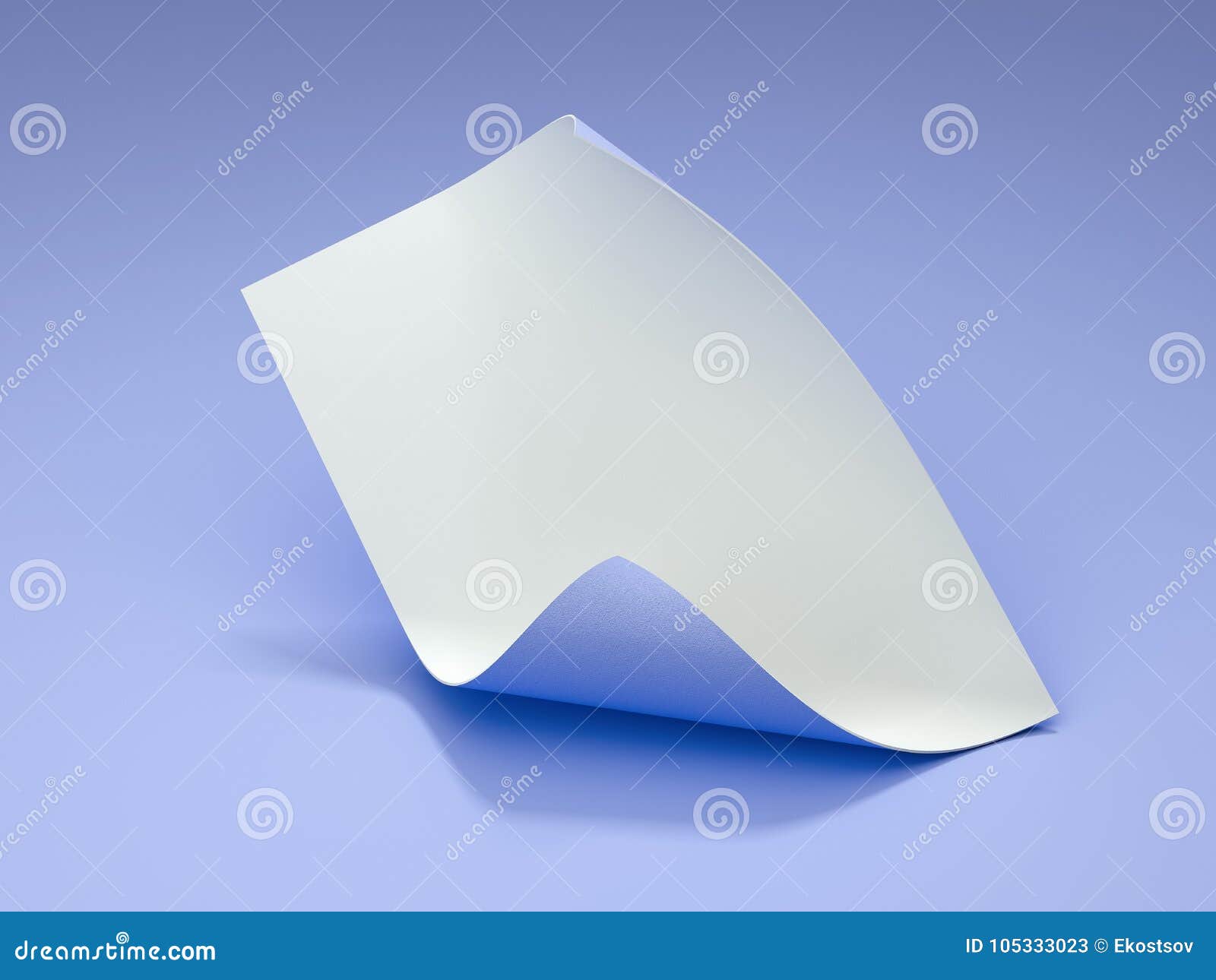 Curled Paper Sheet. 3d Rendering Stock Illustration - Illustration of ...