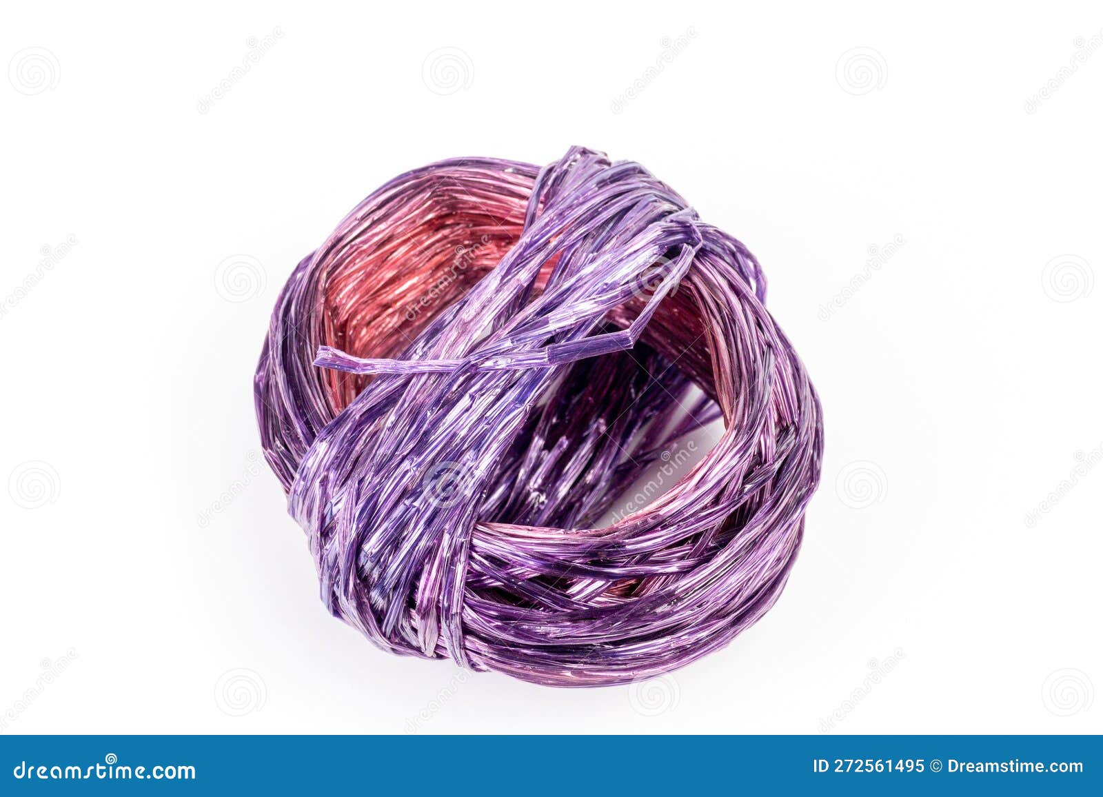 Curled Purple Rope On Isolated White Background Include Cutting Path ...