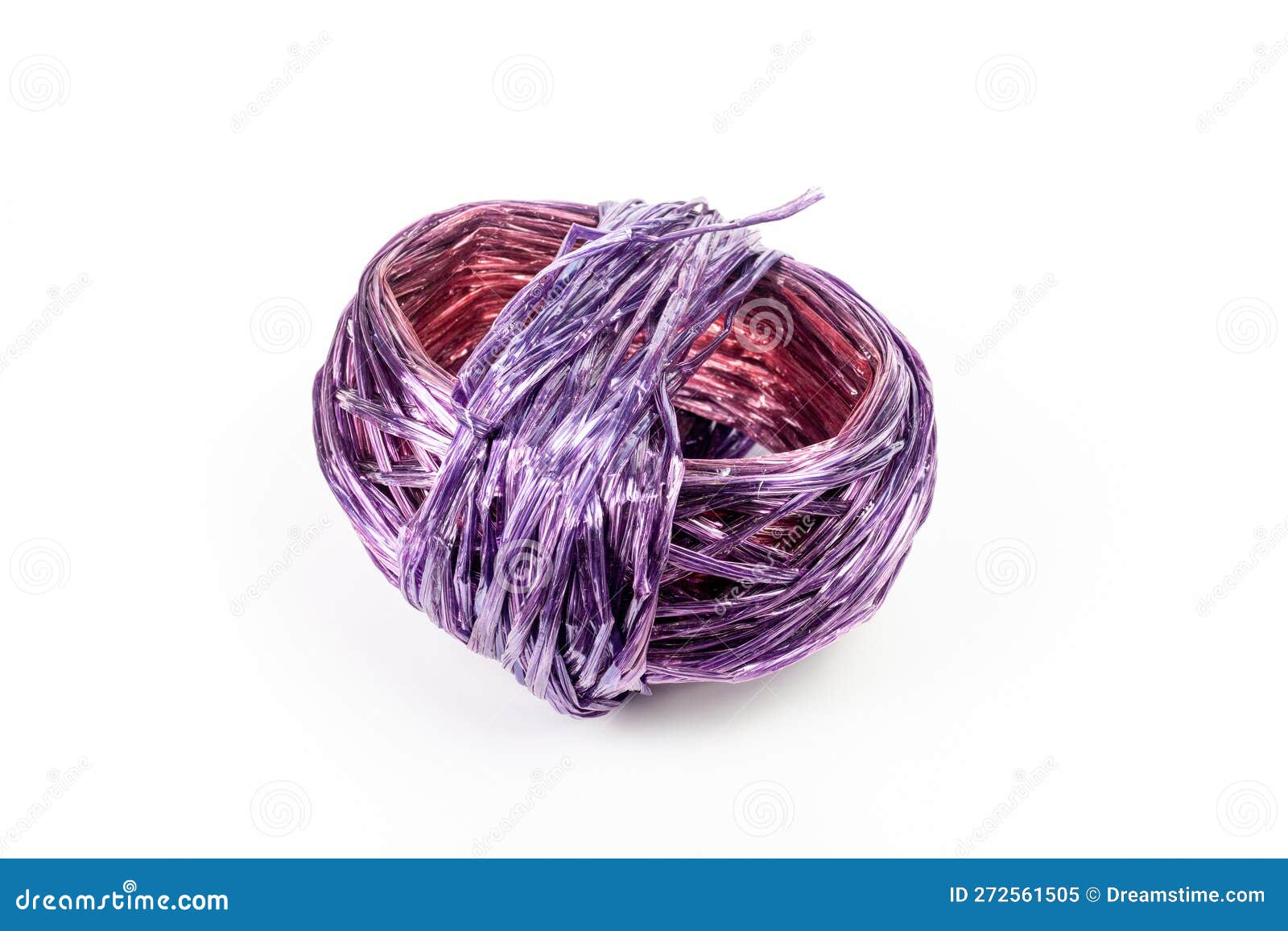 Curled Purple Rope On Isolated White Background Include Cutting Path ...