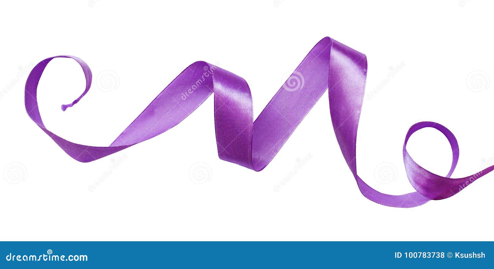 Curled purple silk ribbon stock photo. Image of scroll - 100783738