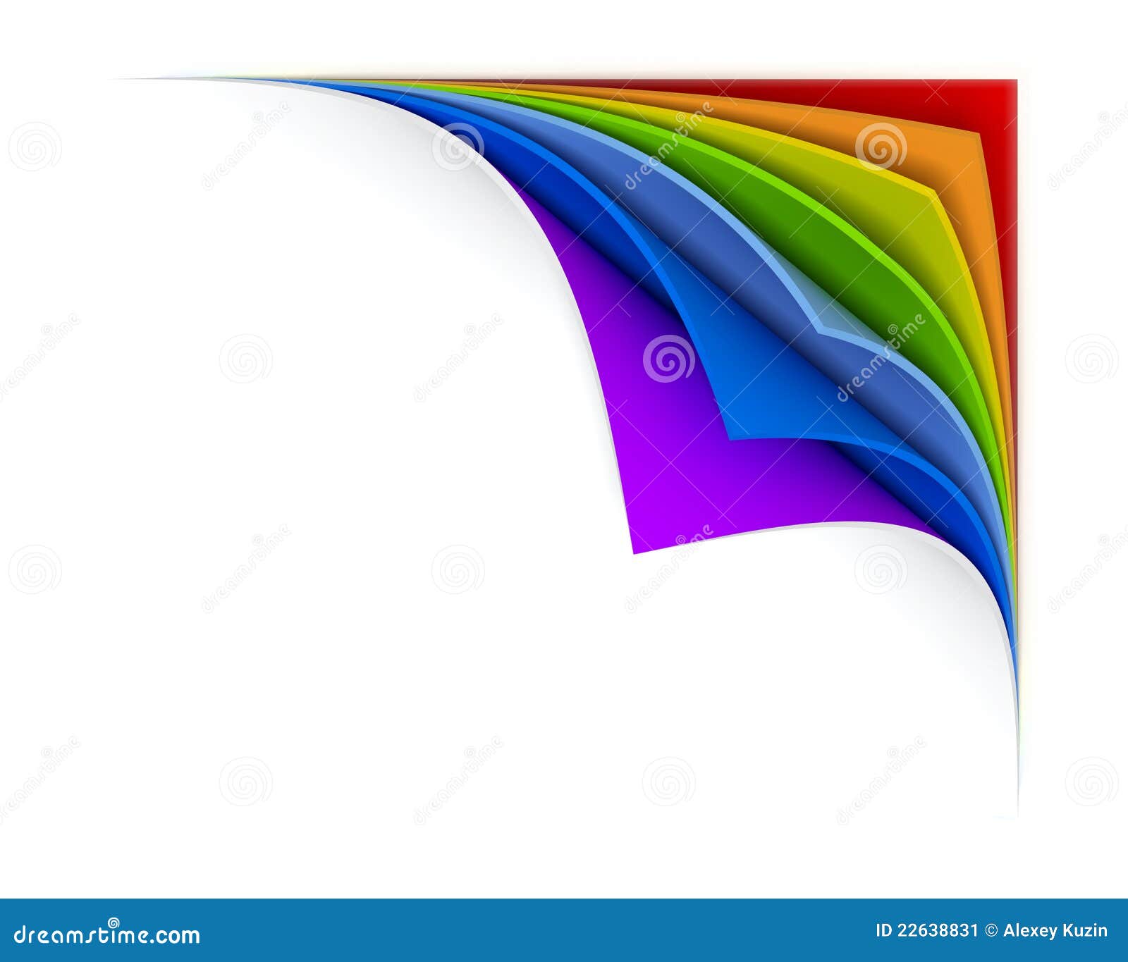 Curled rainbow paper stock illustration. Illustration of thick - 22638831
