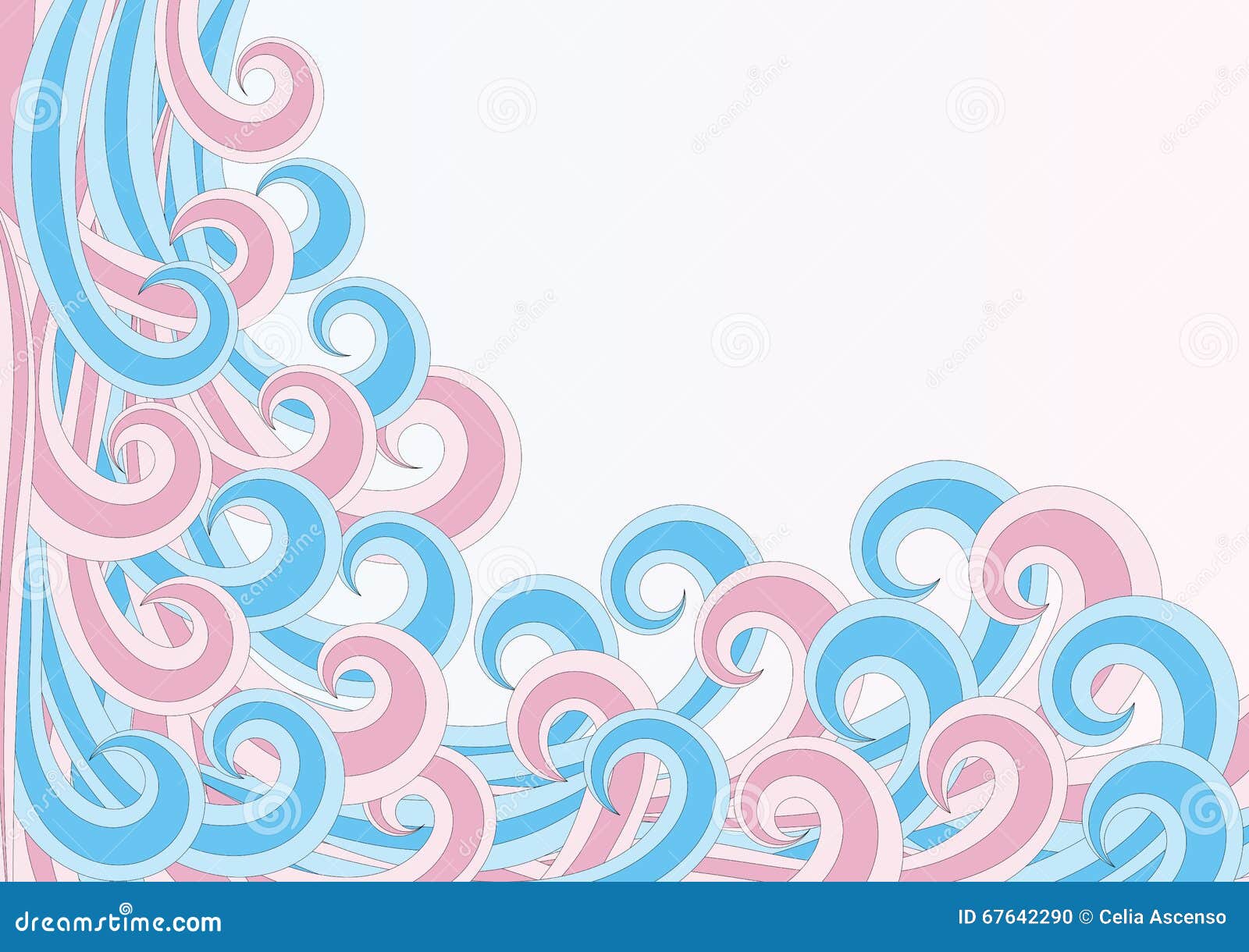 Curled Waves or Hair Frame Border Stock Illustration - Illustration of ...