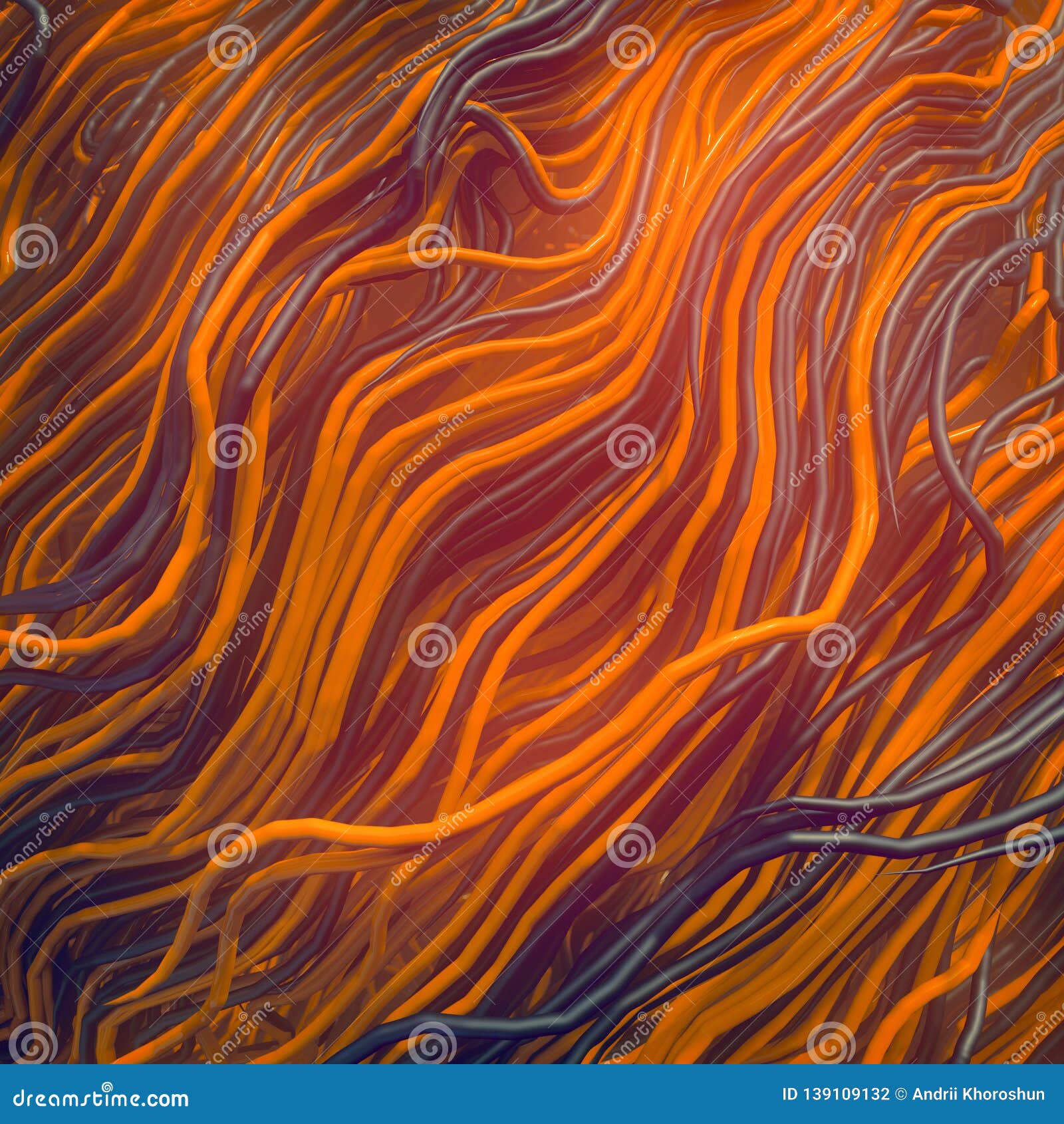 Curled Wire Futuristic Pattern Surrounded by Mist. Abstract Colored ...