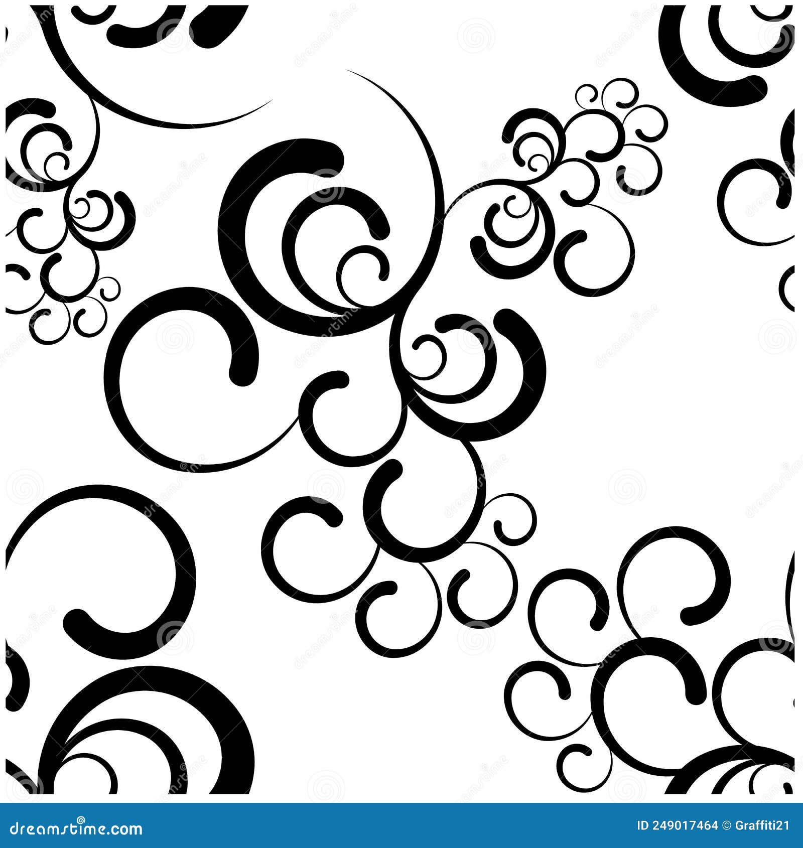 Curlicues in Cartoon Style on Light Background. Vector Design Template ...