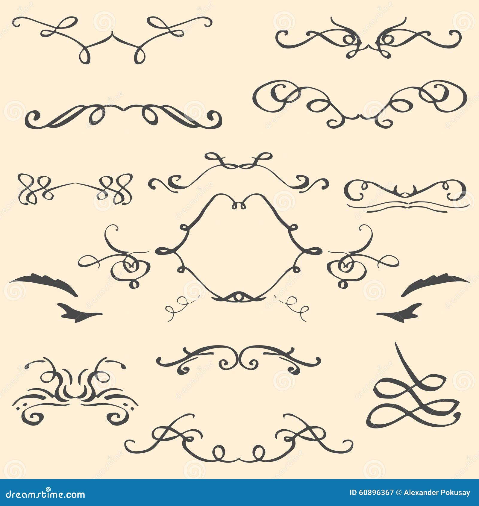 Curlicues Vintage Ornament Vector Illustration Stock Vector ...