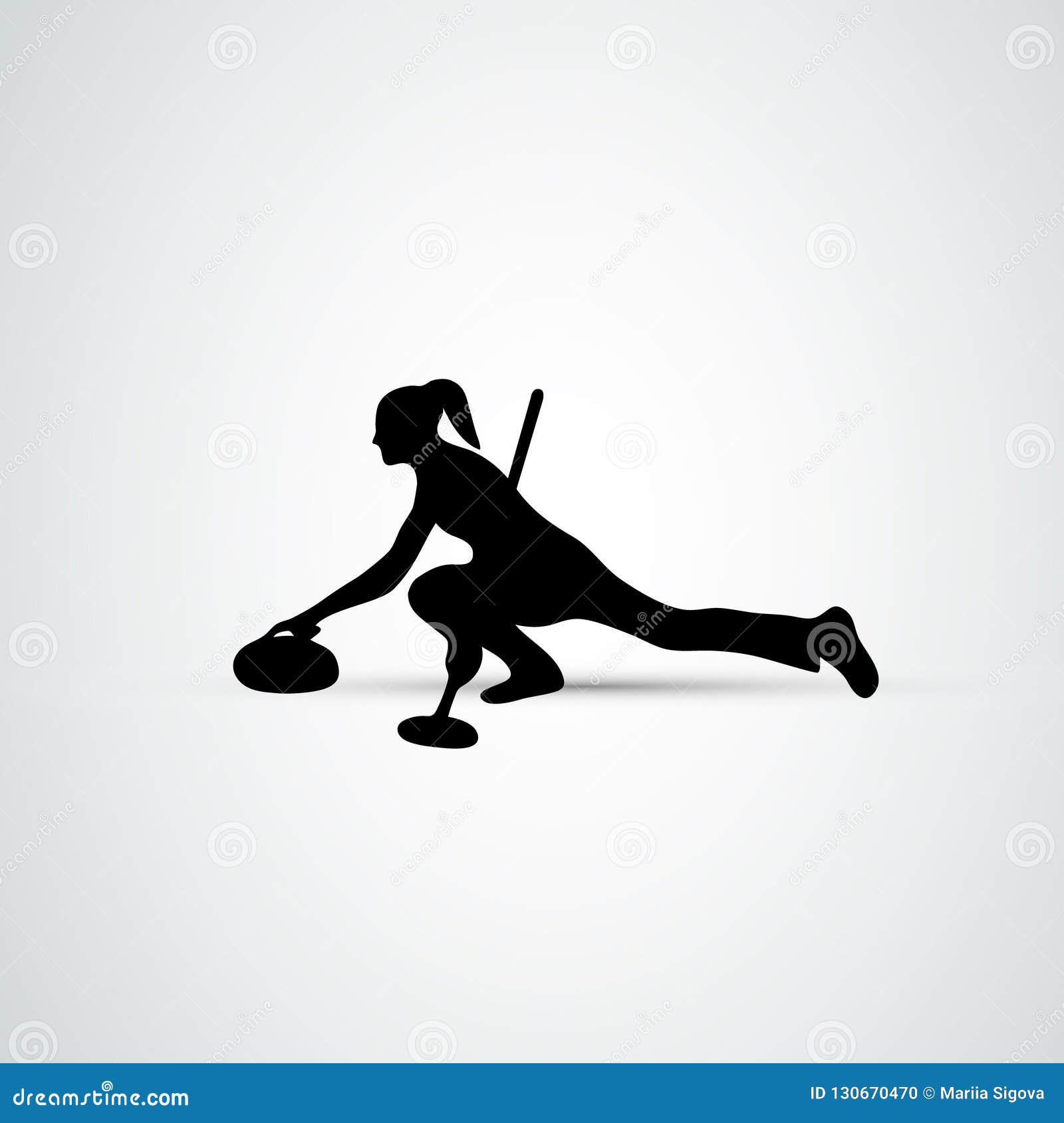 Curling Athlete Isolated Vector Silhouette. Woman Curler Vector Stock ... Curling Athlete Isolated Vector Silhouette. Woman Curler Vector Stock ...