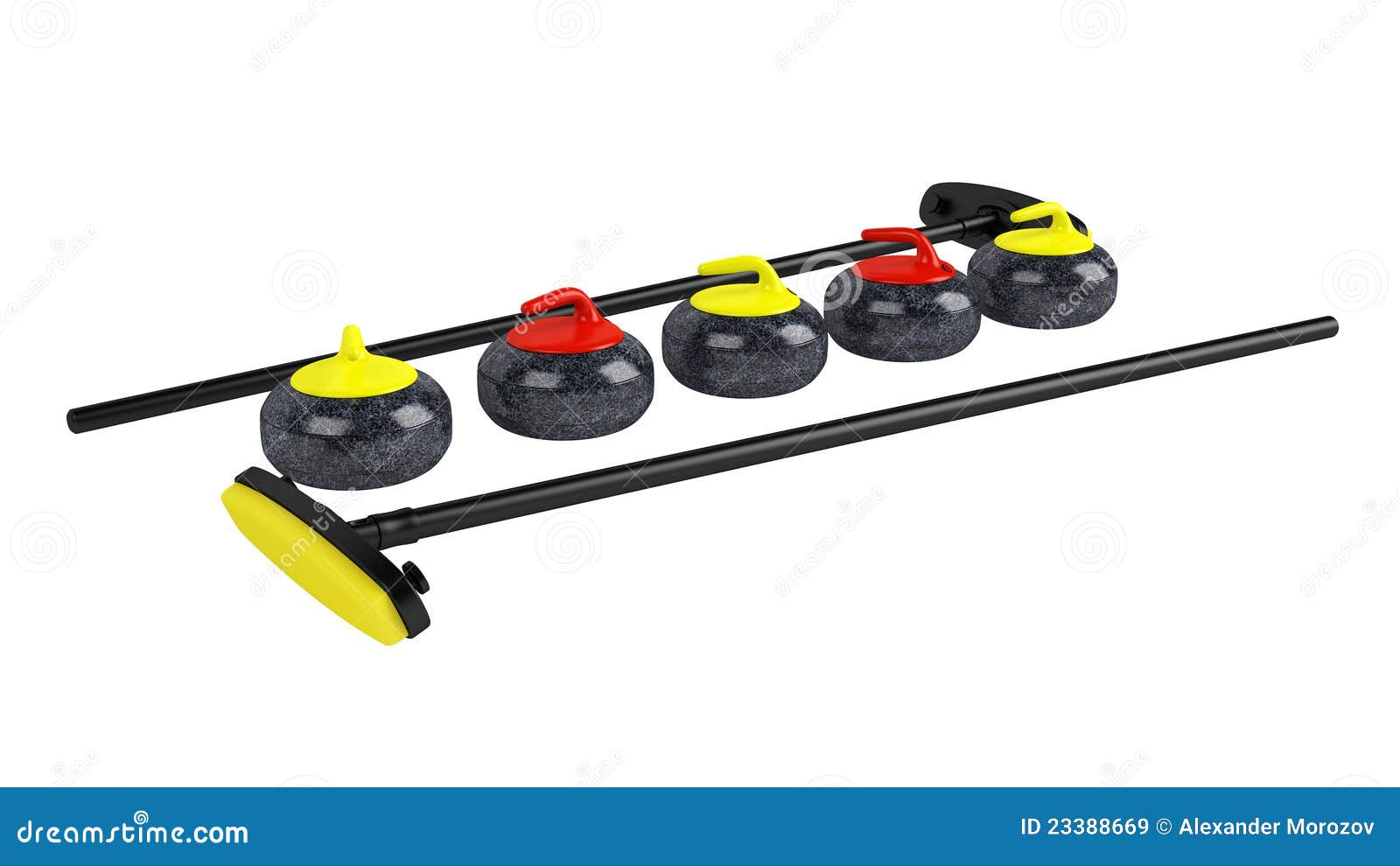 Curling brooms and stones stock illustration. Illustration of granite ...