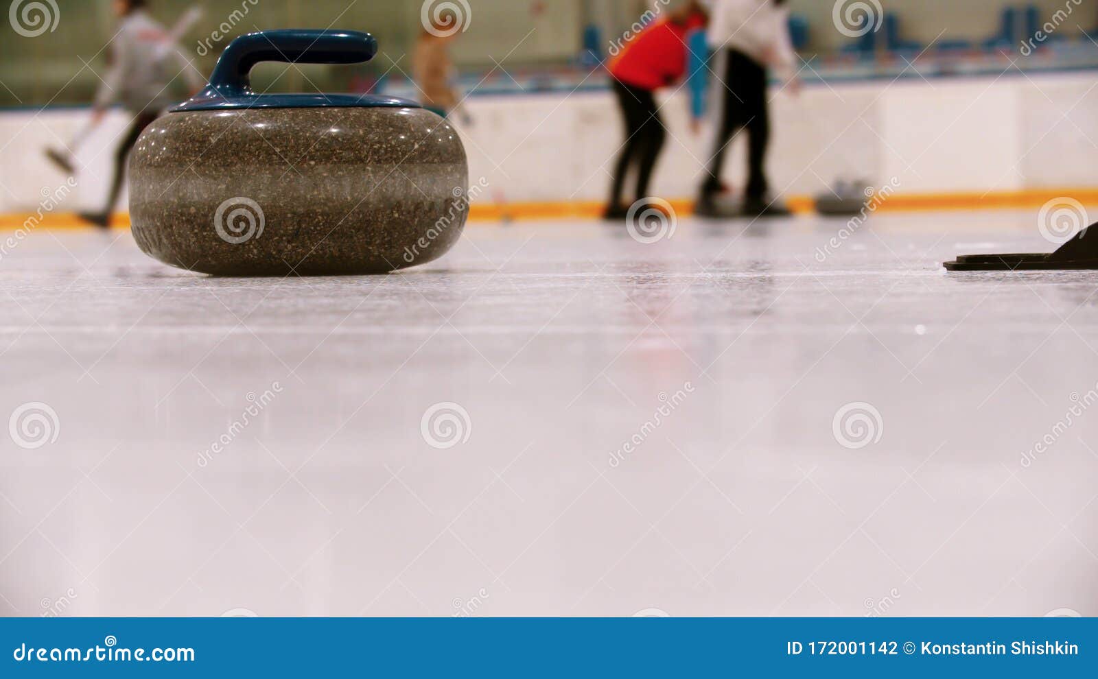 Curling Granite Stone On Ice Rink. Winter Team Olympic Sport Royalty ...