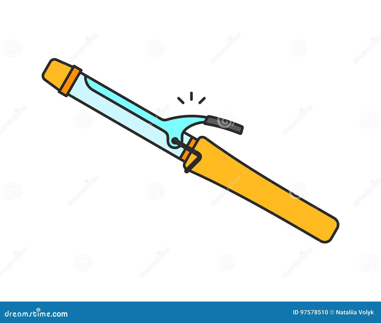 Curling hair icon stock vector. Illustration of isolated - 97578510