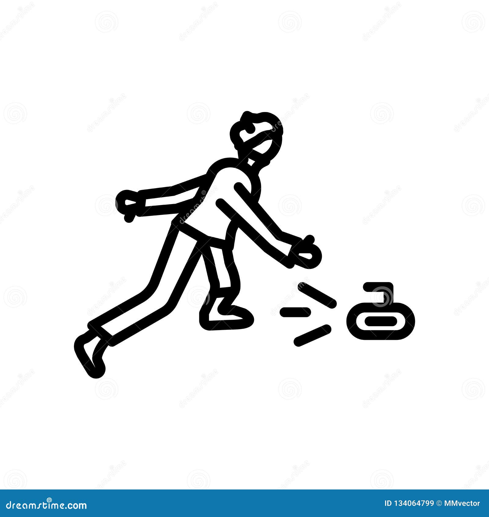 Curling Icon Vector Isolated on White Background, Curling Sign , Linear ...