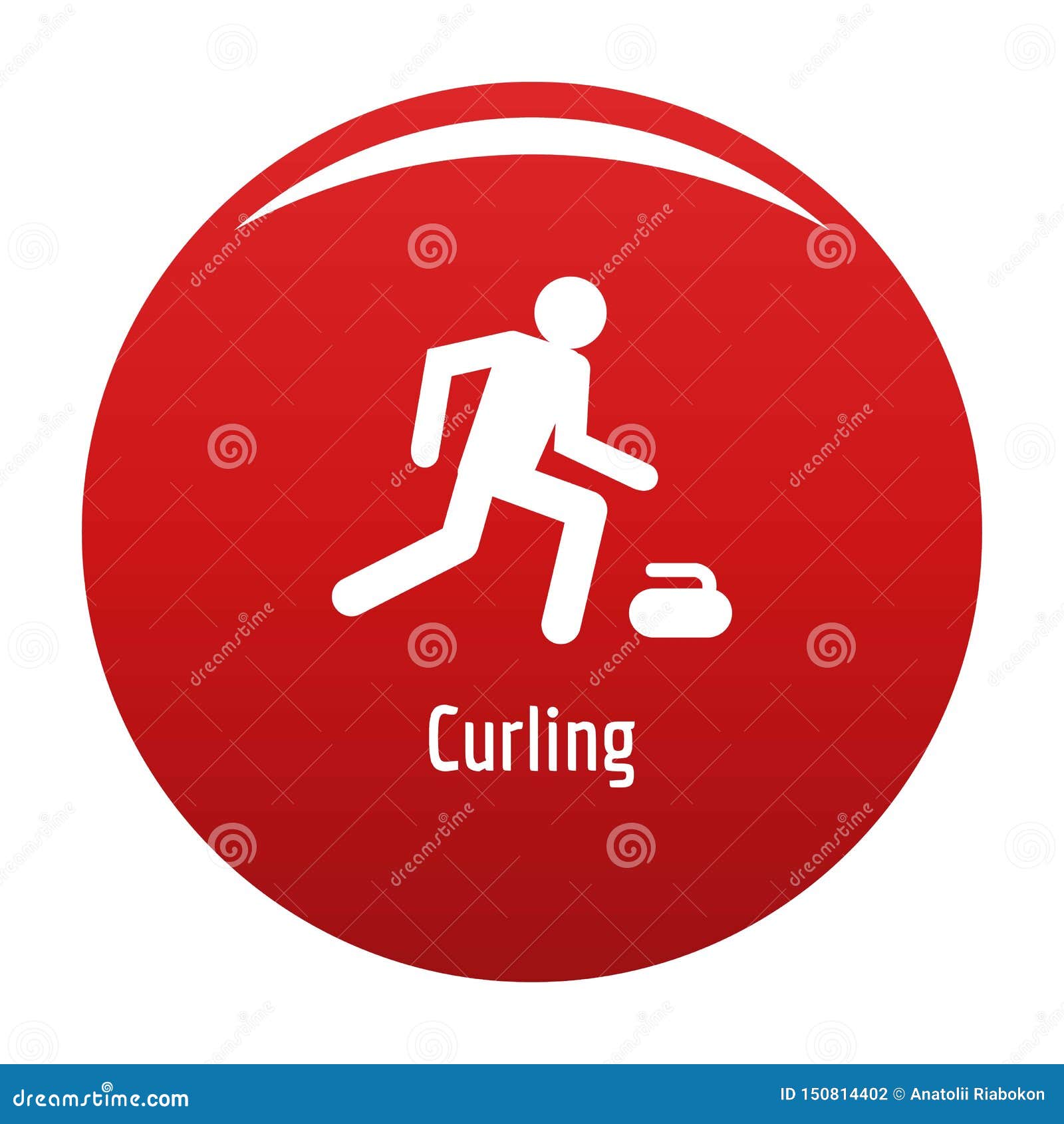 Curling icon vector red stock vector. Illustration of halfpipe - 150814402