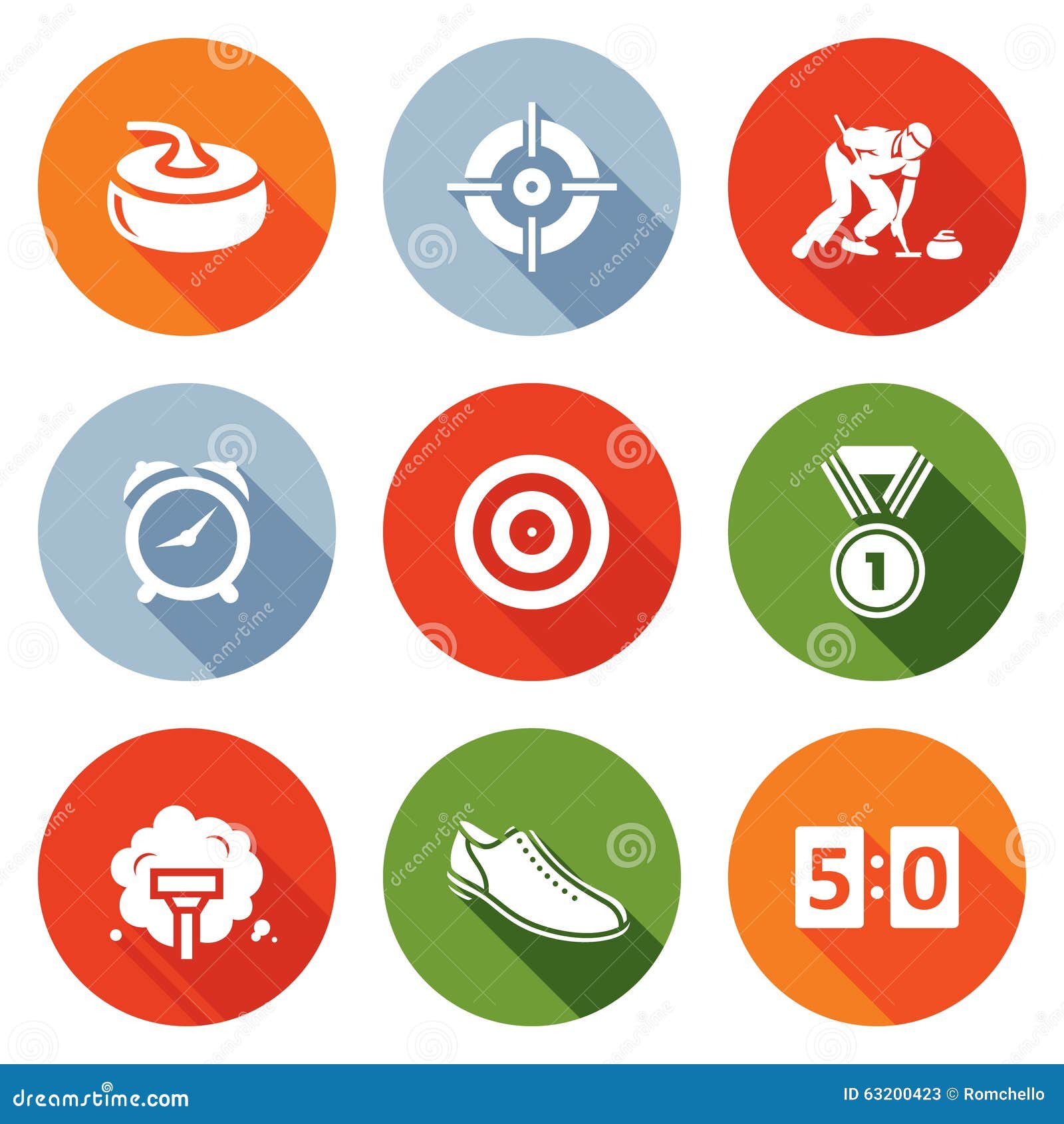 Curling Icons Set. Vector Illustration Stock Vector - Illustration of ...