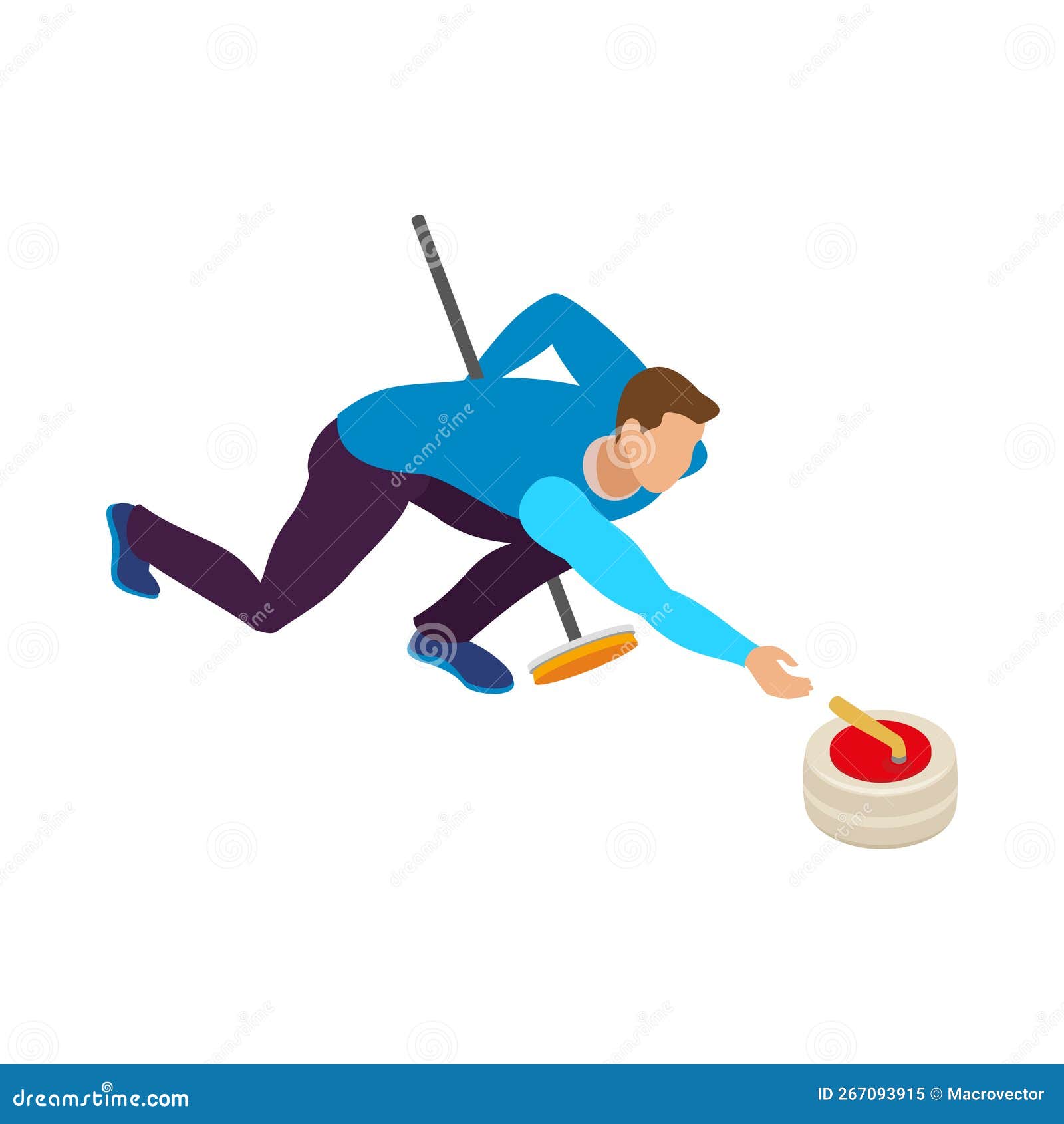 Curling Sweeper Silhouette Vector Illustration | CartoonDealer.com ...