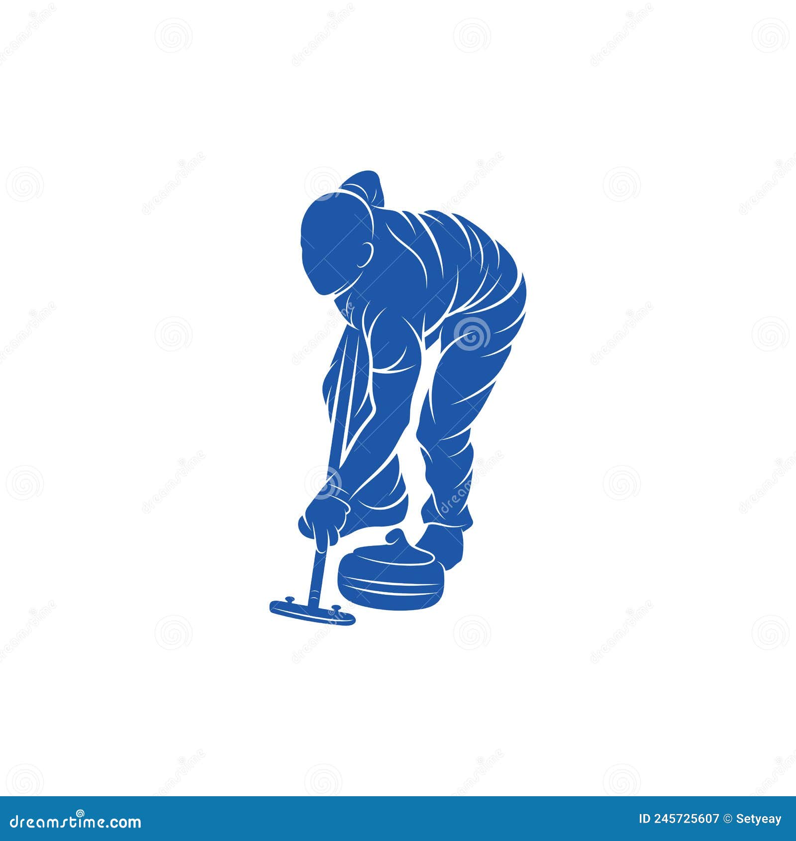 Curling Player Logo Design Vector. Icon Symbol Stock Illustration ...