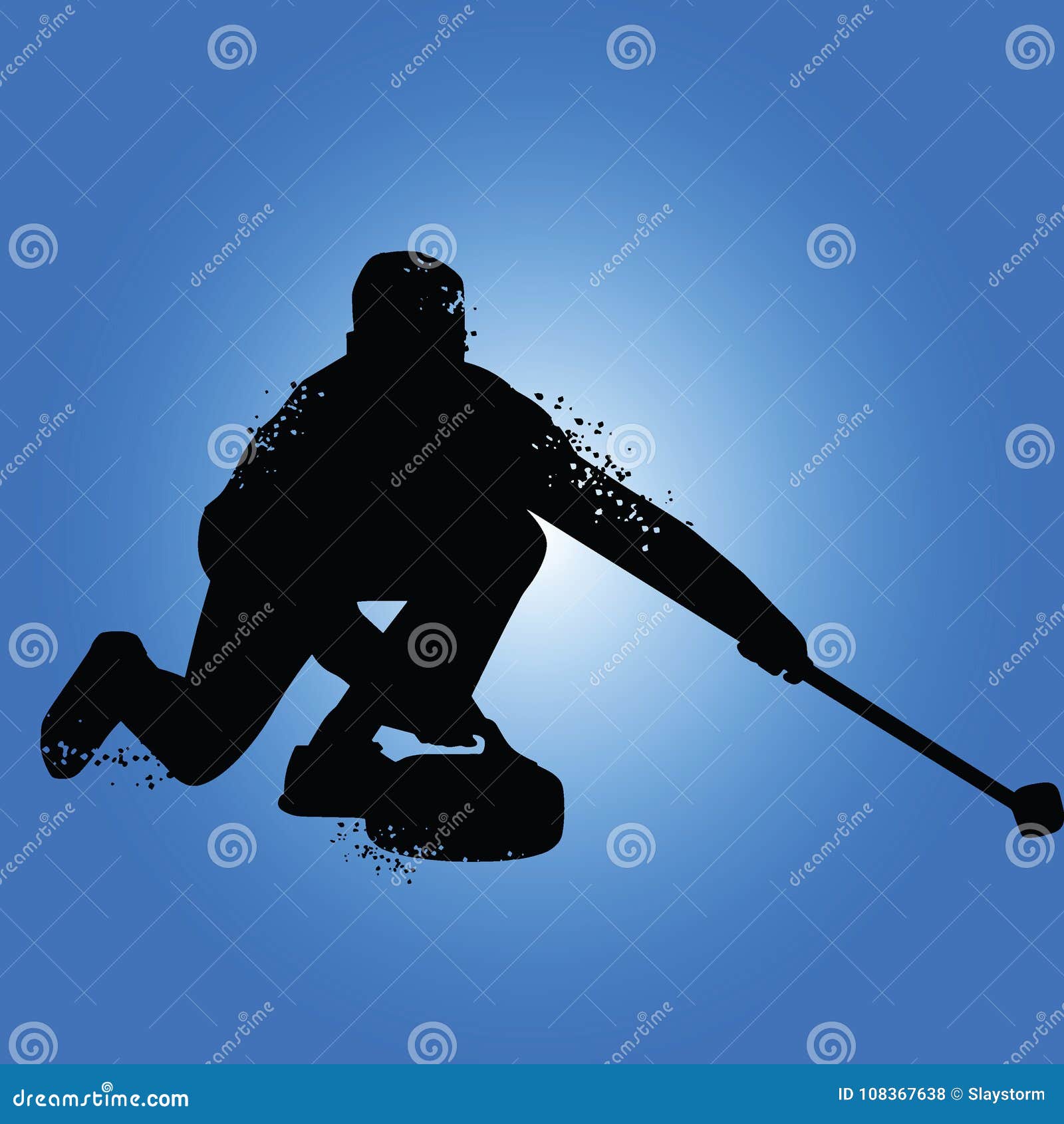 Curling Silhouette Cartoon Vector | CartoonDealer.com #130794301