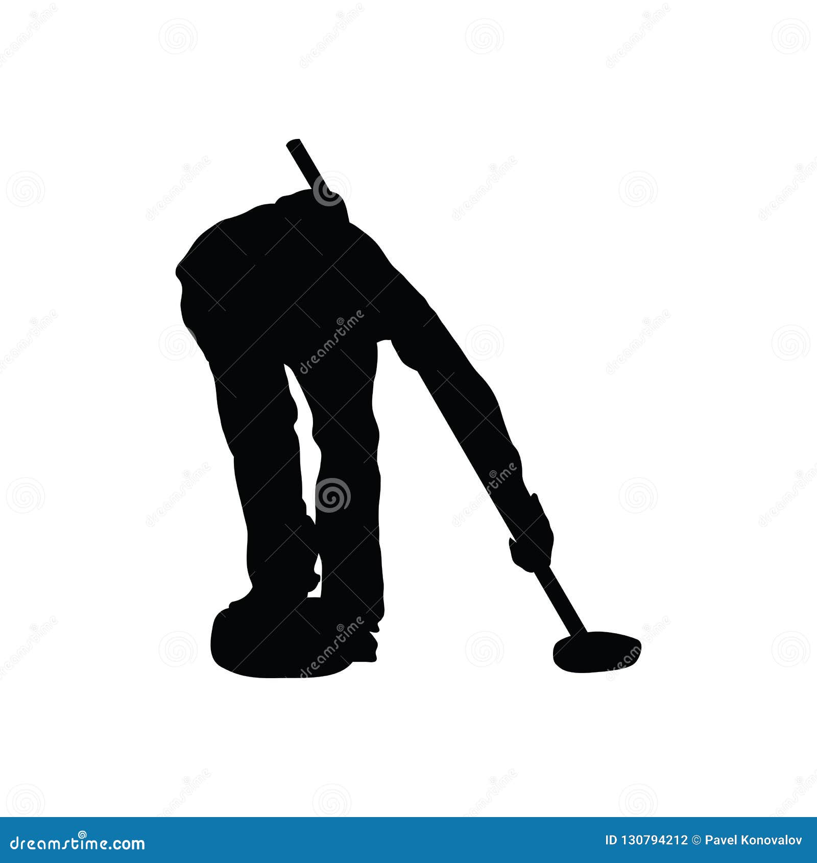 Curling Silhouette Vector Illustration | CartoonDealer.com #130794290