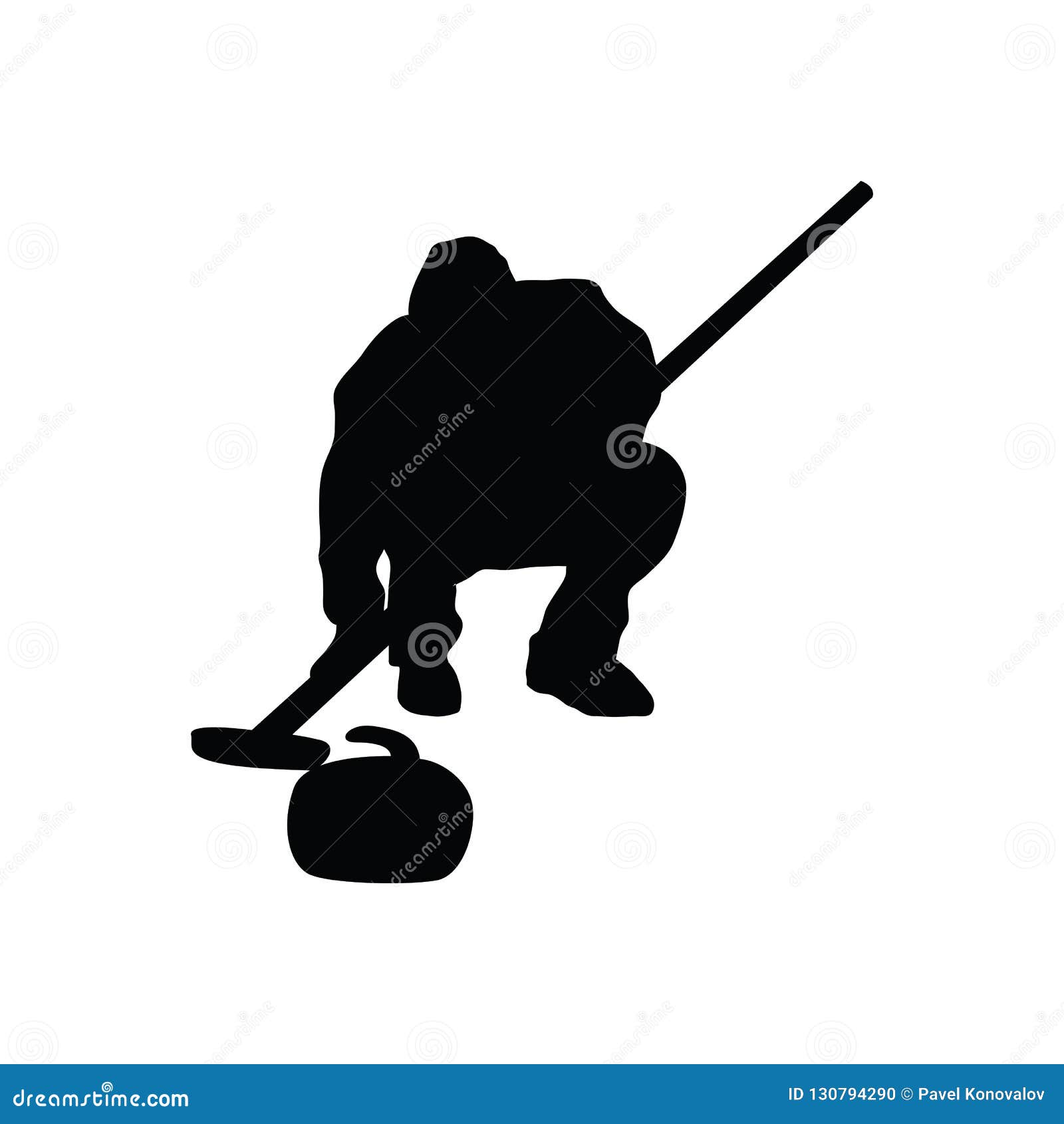 Curling Silhouette Vector Illustration | CartoonDealer.com #130794290