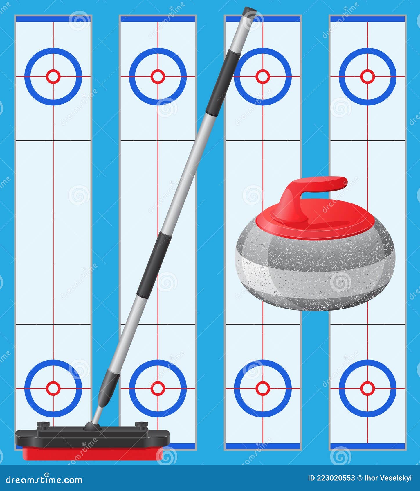 Curling sport game stock vector. Illustration of stick - 223020553