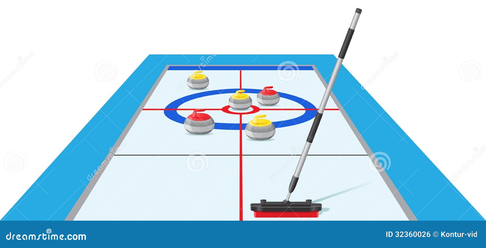 Curling Sport Main Icons And Symbols. Vector Illustration ...