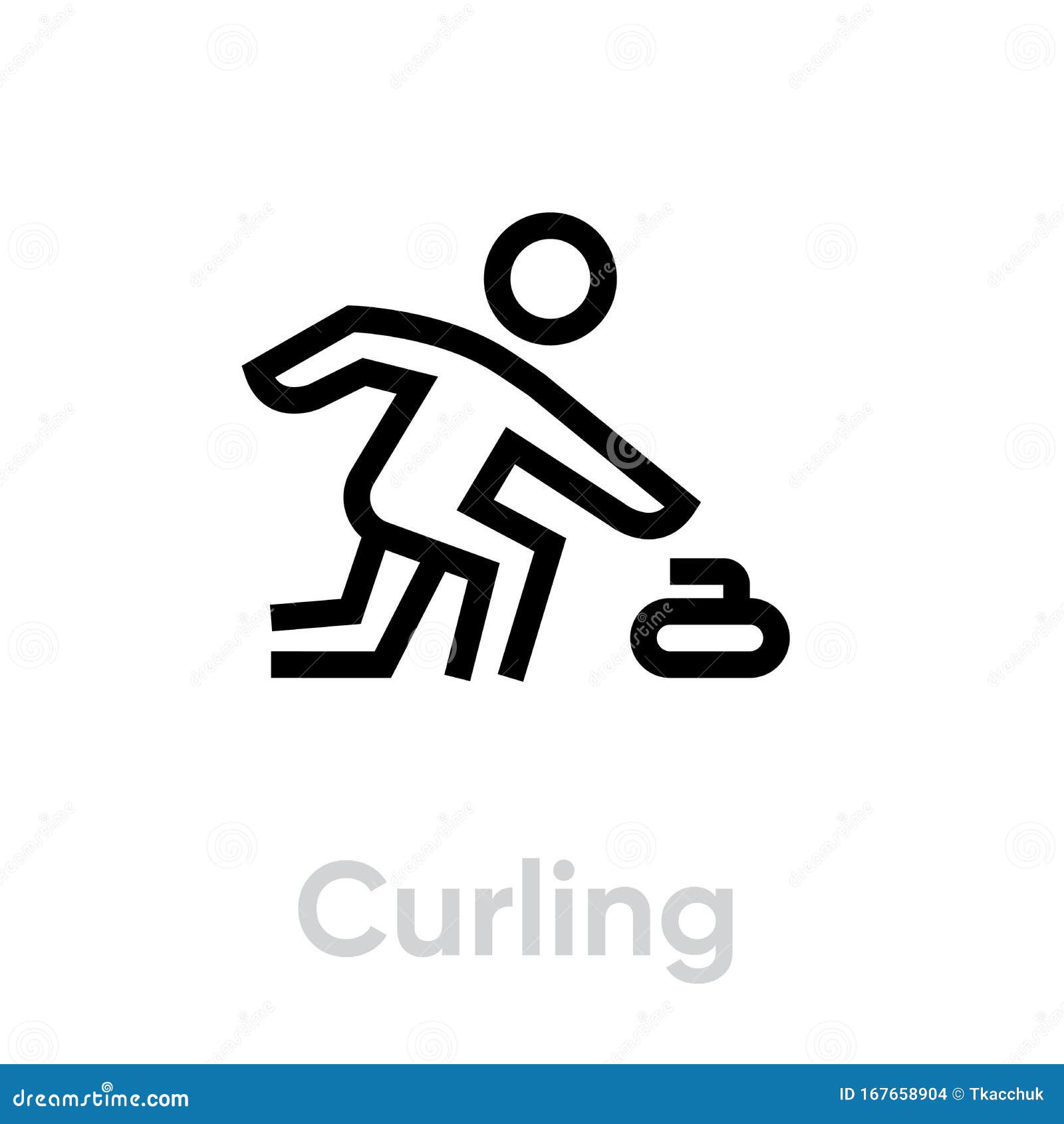 Curling sport icons stock vector. Illustration of pictogram - 167658904