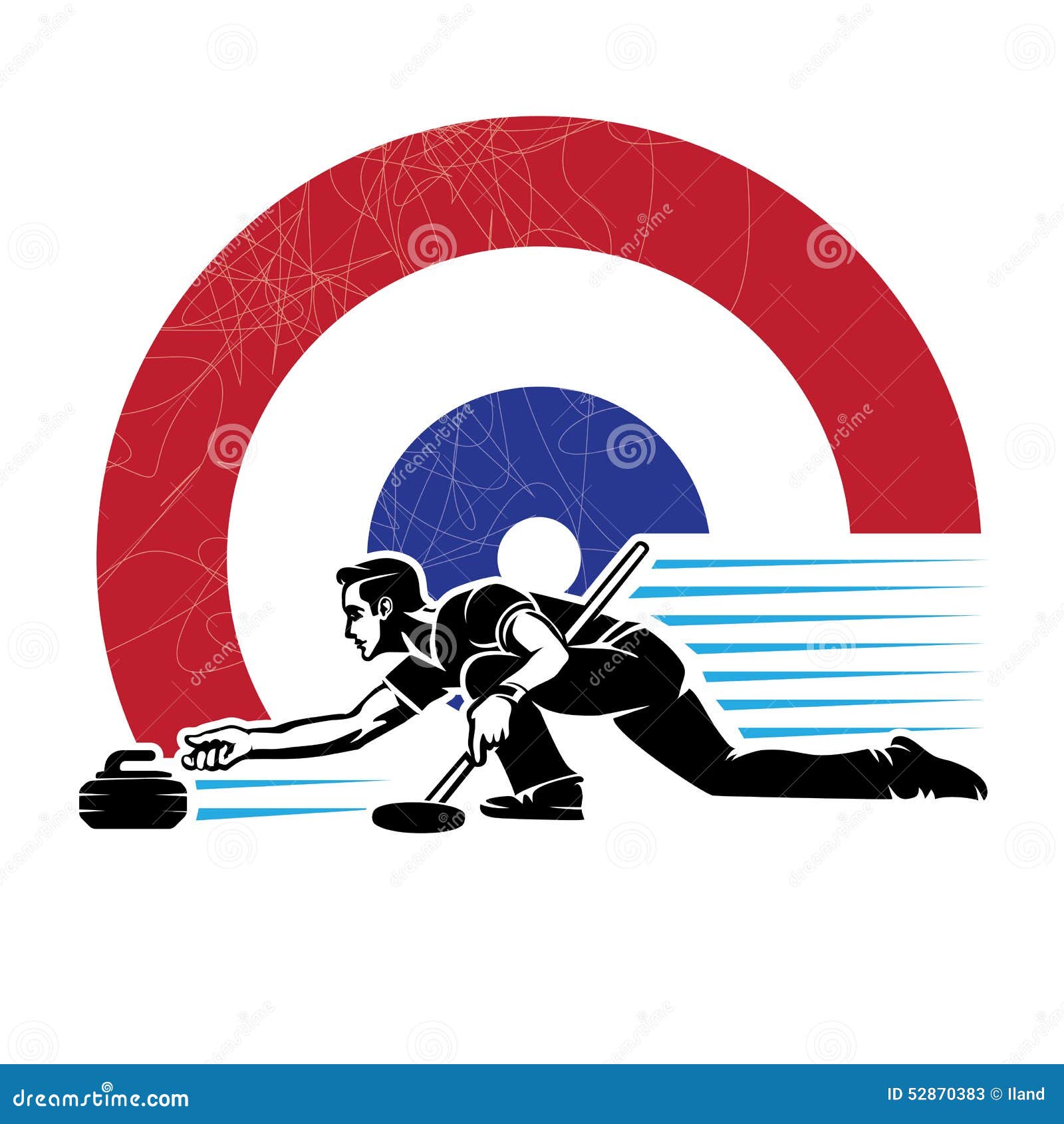 Curling Sport Main Icons And Symbols. Vector Illustration ...