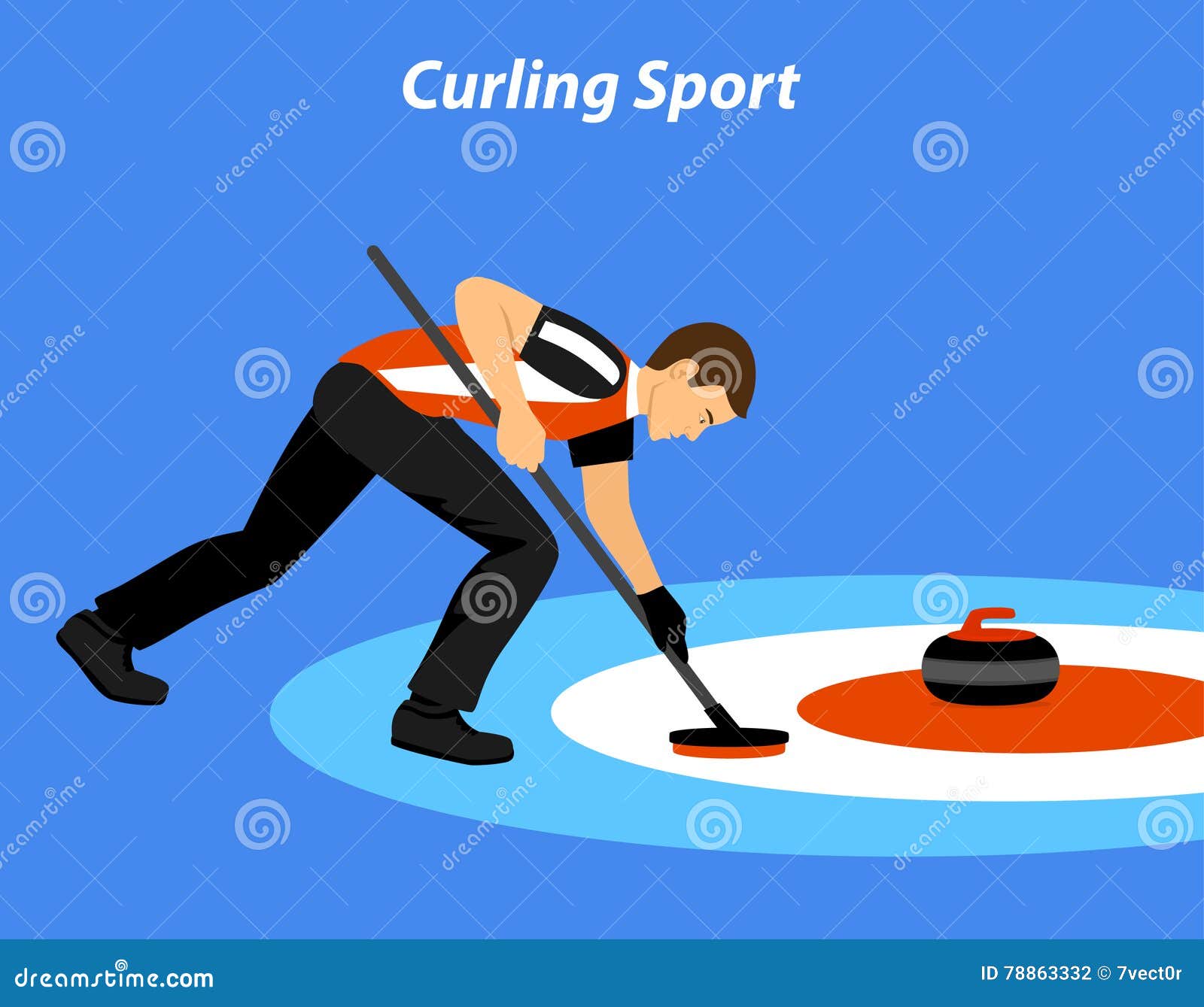 Curling Sport Vector Illustration Stock Vector - Illustration of team ...