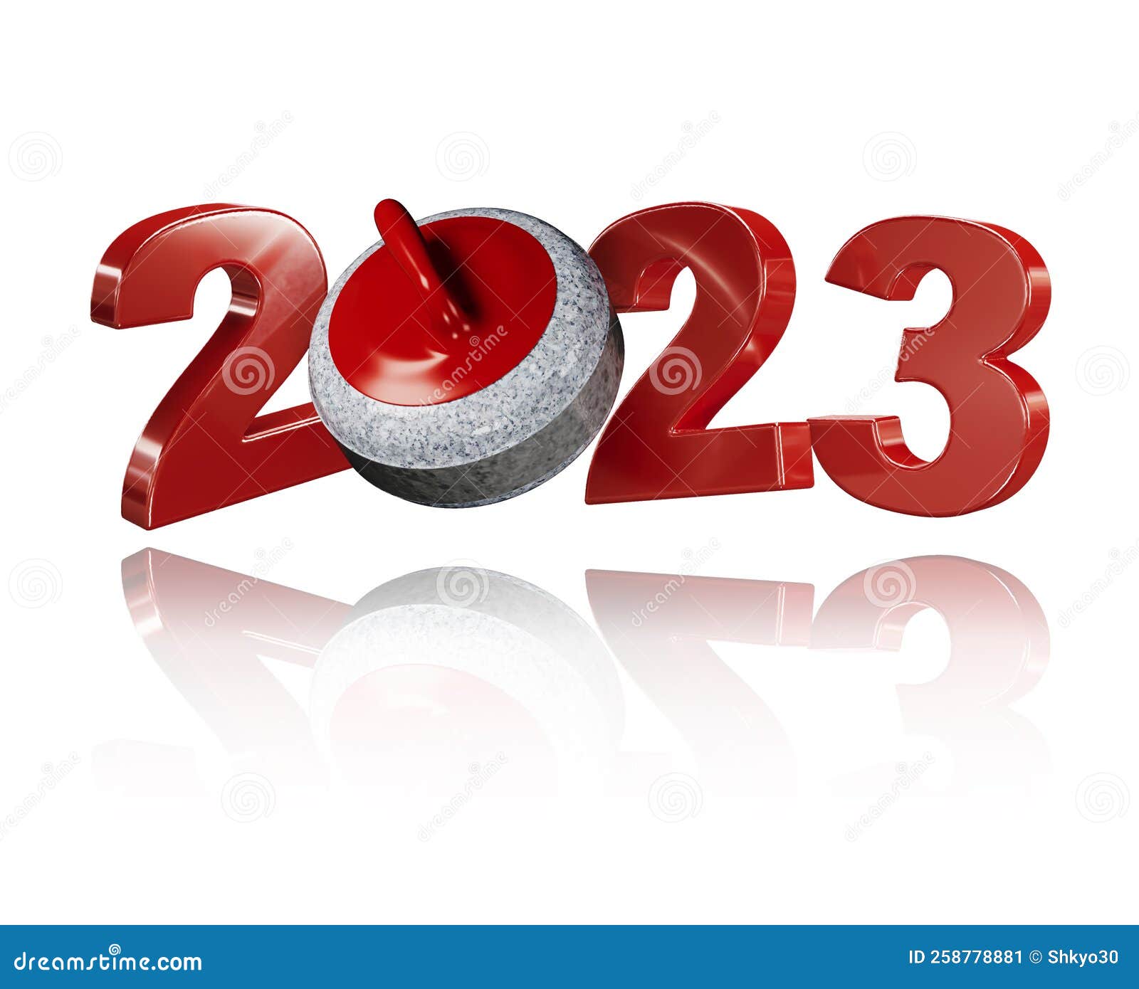 Curling Stone 2023 Design on White Stock Illustration - Illustration of ...