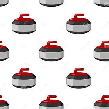 Curling Stone Flat Icon Seamless Pattern Stock Vector - Illustration of ...